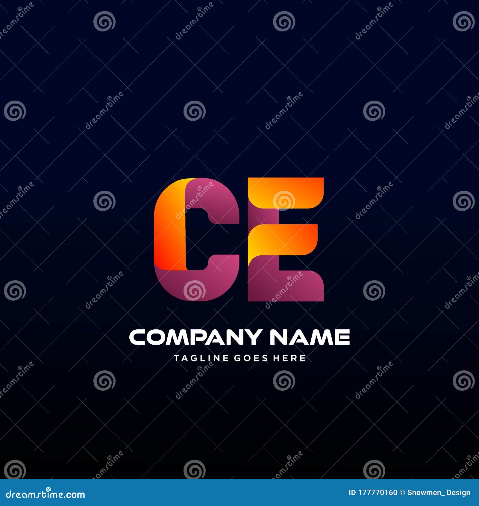 Letter CE Initial Logo Vector with Colorful Stock Vector - Illustration ...