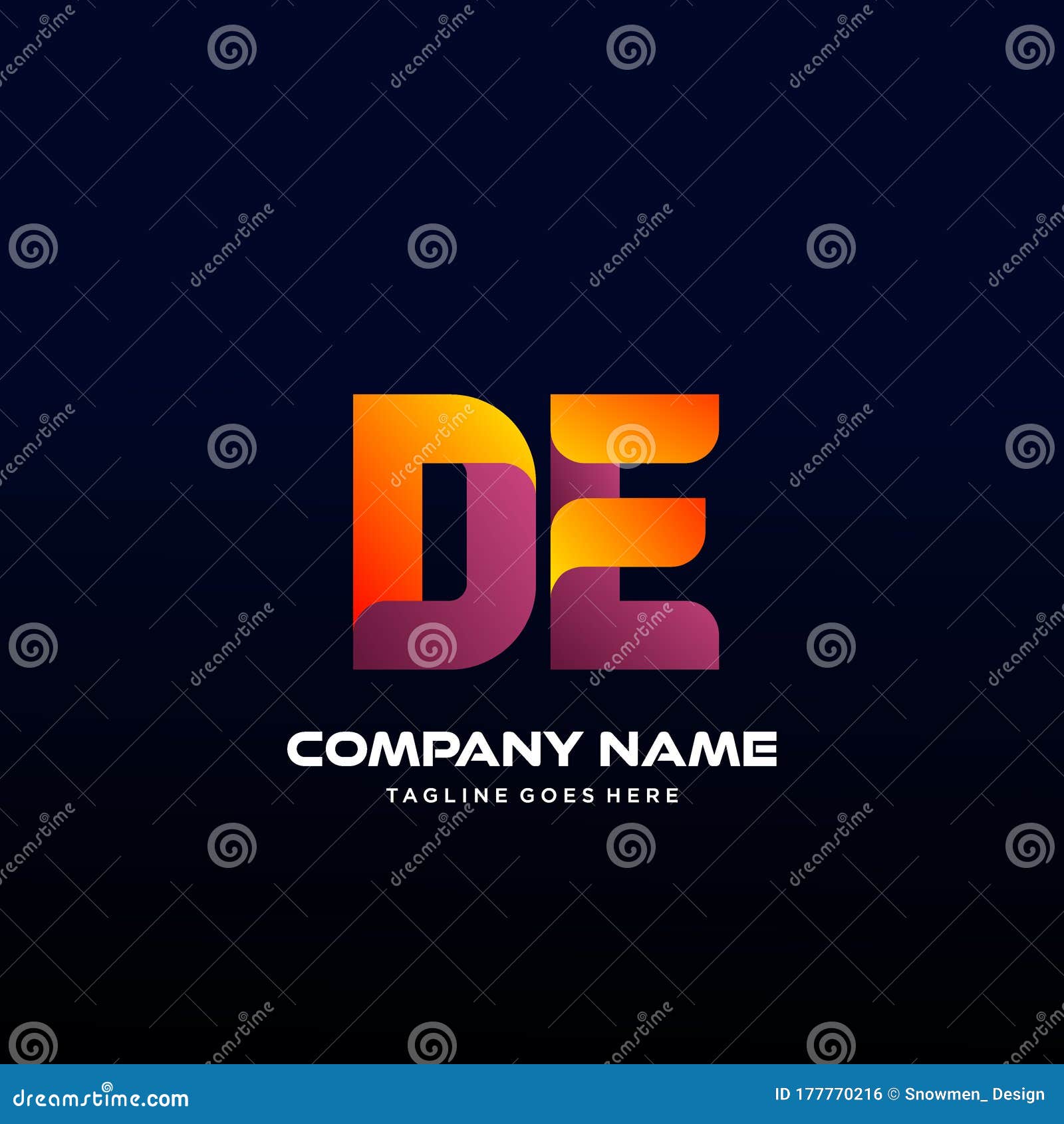 Letter DE Initial Logo Vector with Colorful Stock Vector - Illustration ...