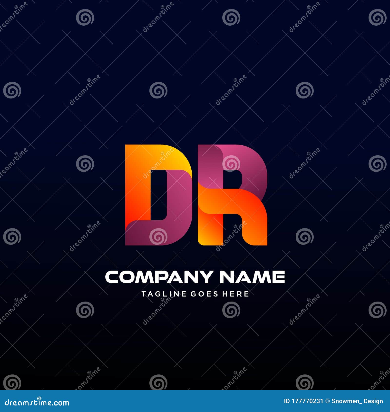 Letter DR Initial Logo Vector with Colorful Stock Vector - Illustration ...
