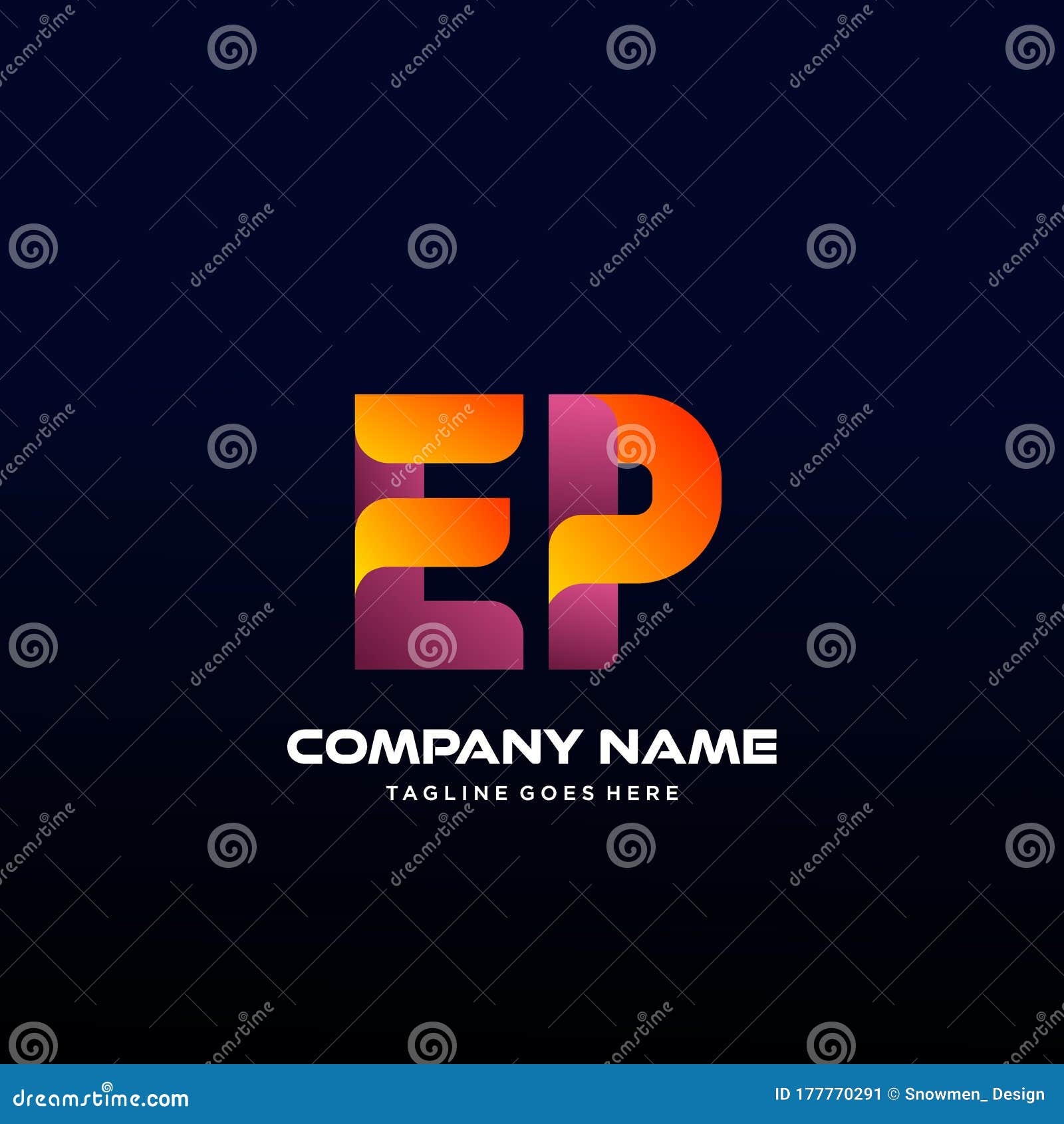 Letter EP Initial Logo Vector with Colorful Stock Vector - Illustration ...
