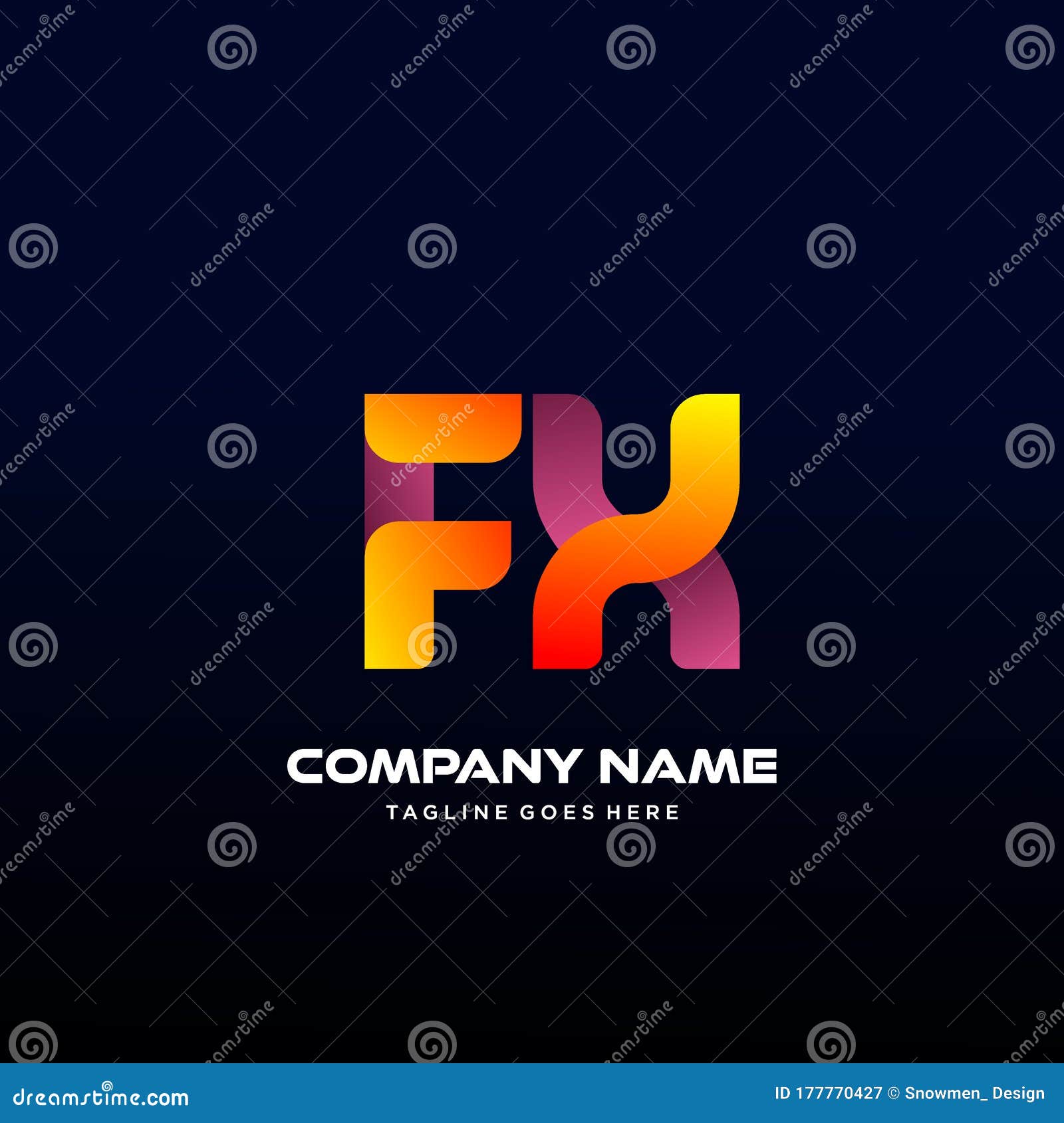 Letter FX Initial Logo Vector with Colorful Stock Vector - Illustration ...
