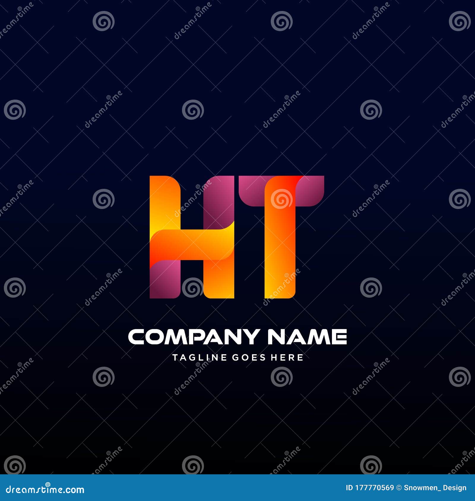 Letter HT Initial Logo Vector with Colorful Stock Vector - Illustration ...