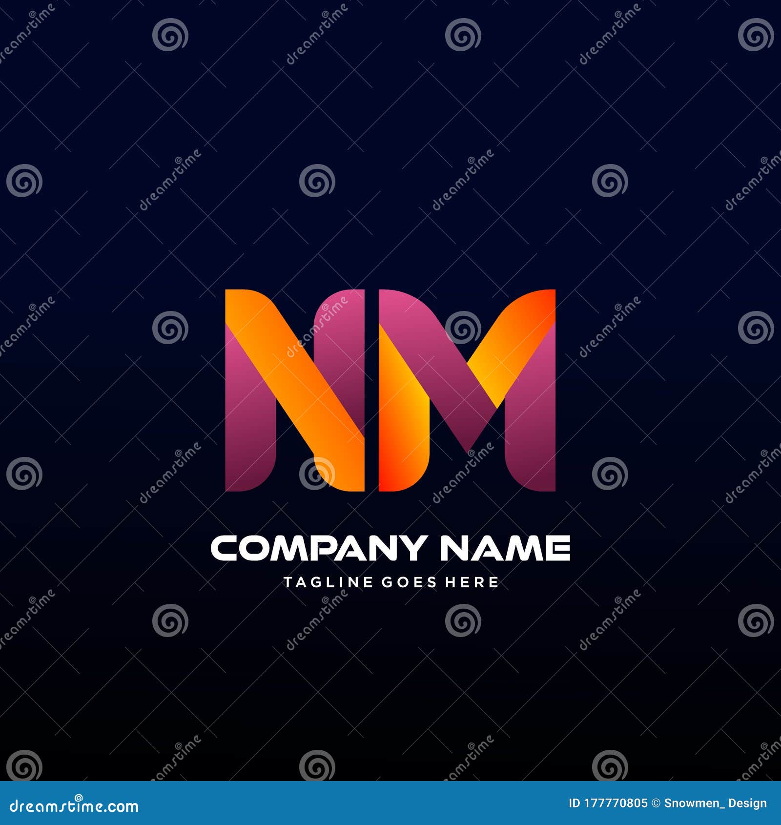 Letter NM Initial Logo Vector with Colorful Stock Vector - Illustration ...