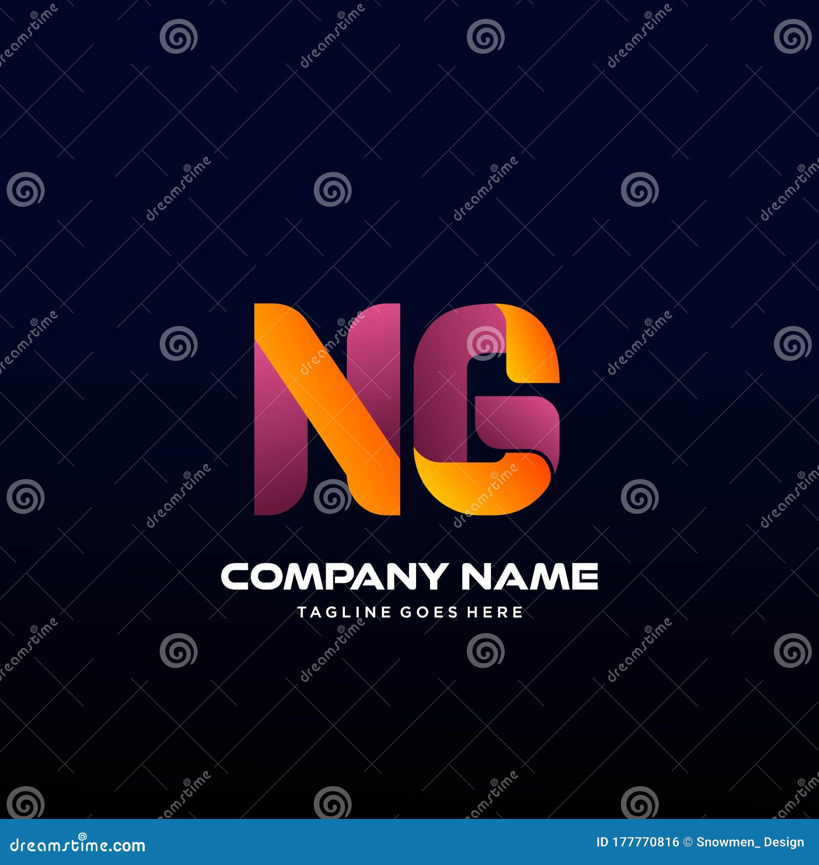 Letter NG Initial Logo Vector with Colorful Stock Vector - Illustration ...