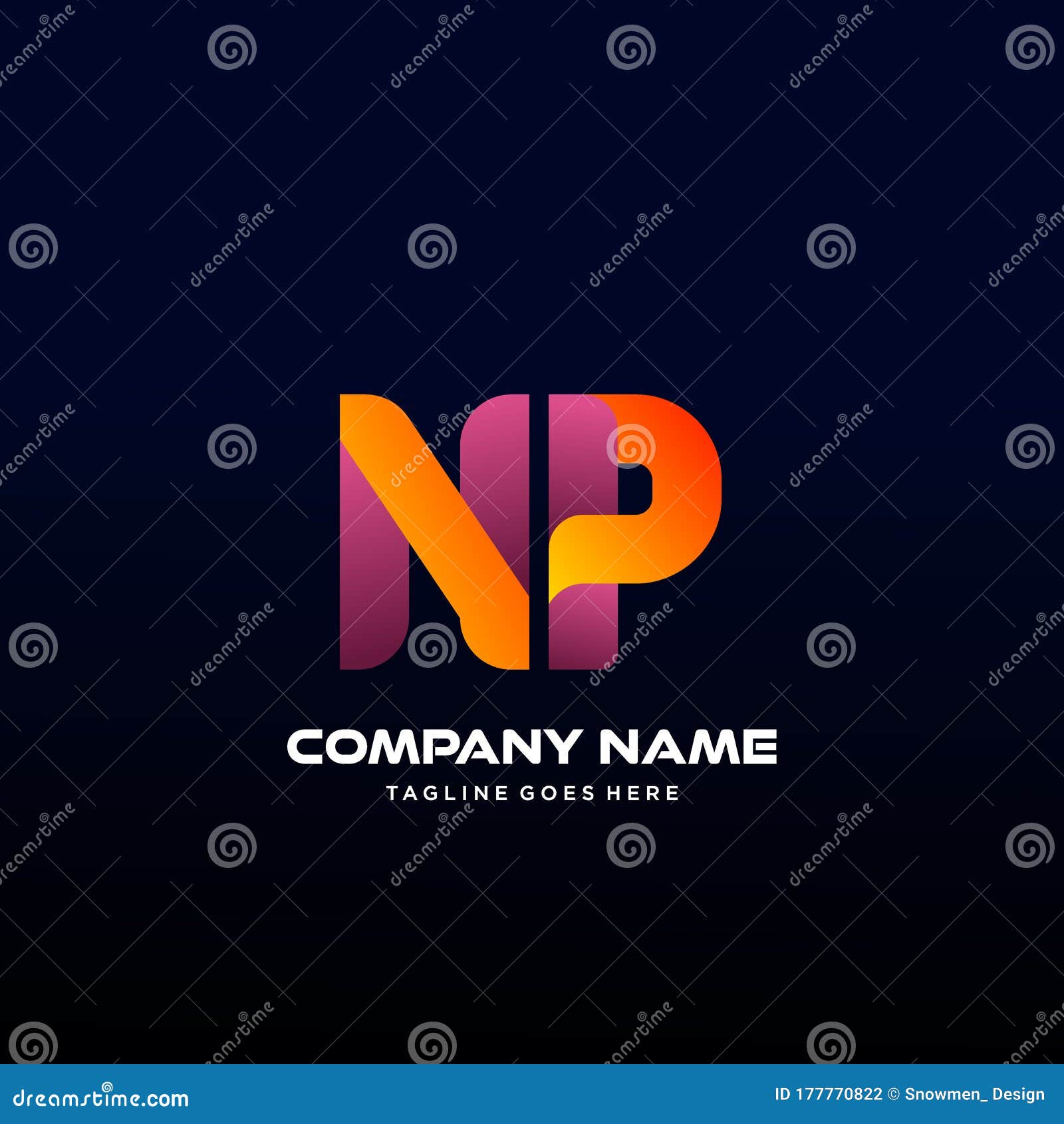 Letter NP Initial Logo Vector with Colorful Stock Vector - Illustration ...