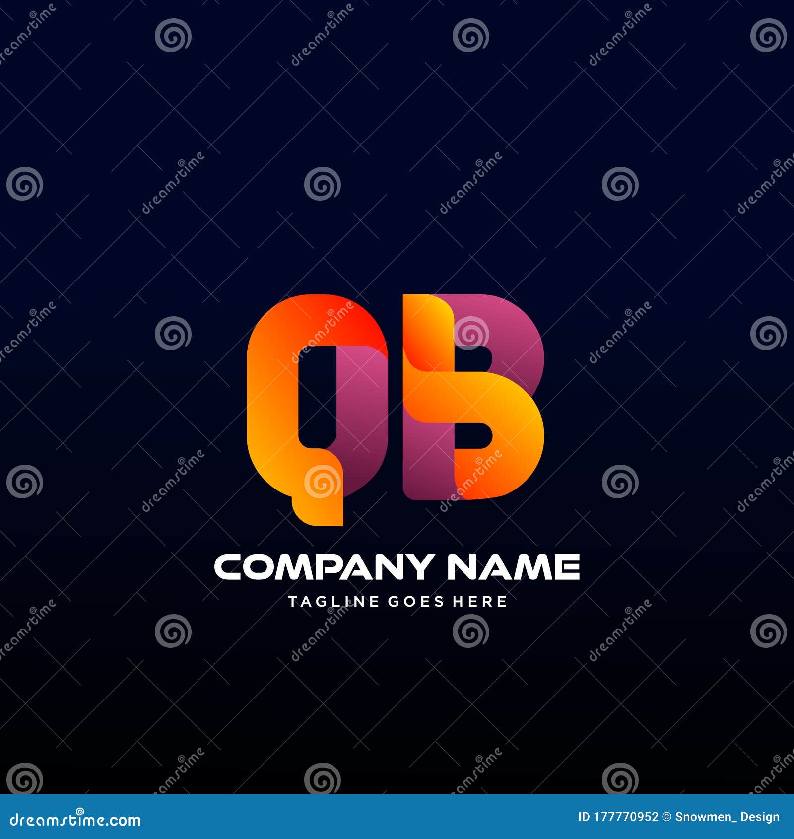 Letter QB Initial Logo Vector with Colorful Stock Vector - Illustration ...