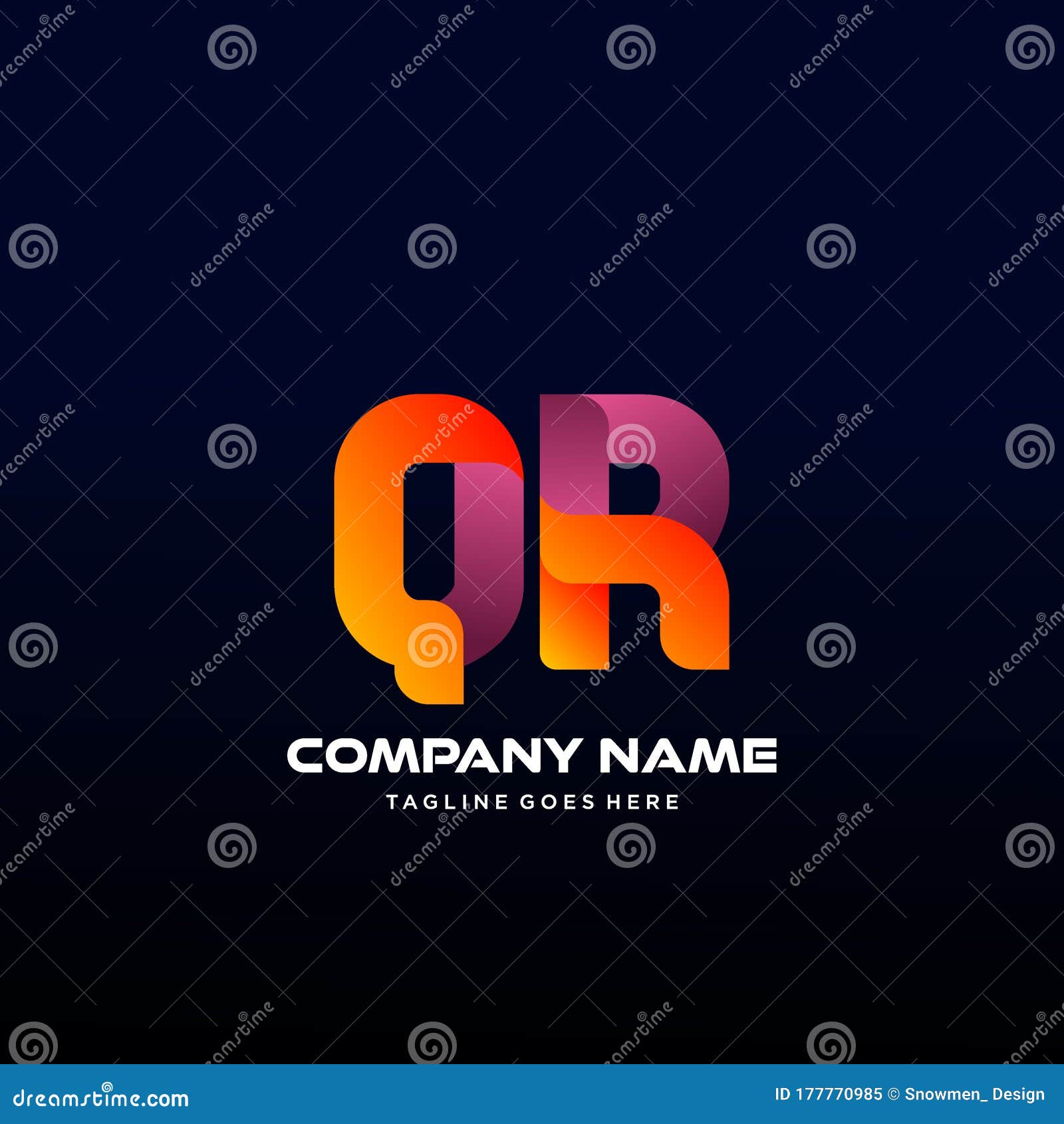 Letter QR Initial Logo Vector with Colorful Stock Vector - Illustration ...