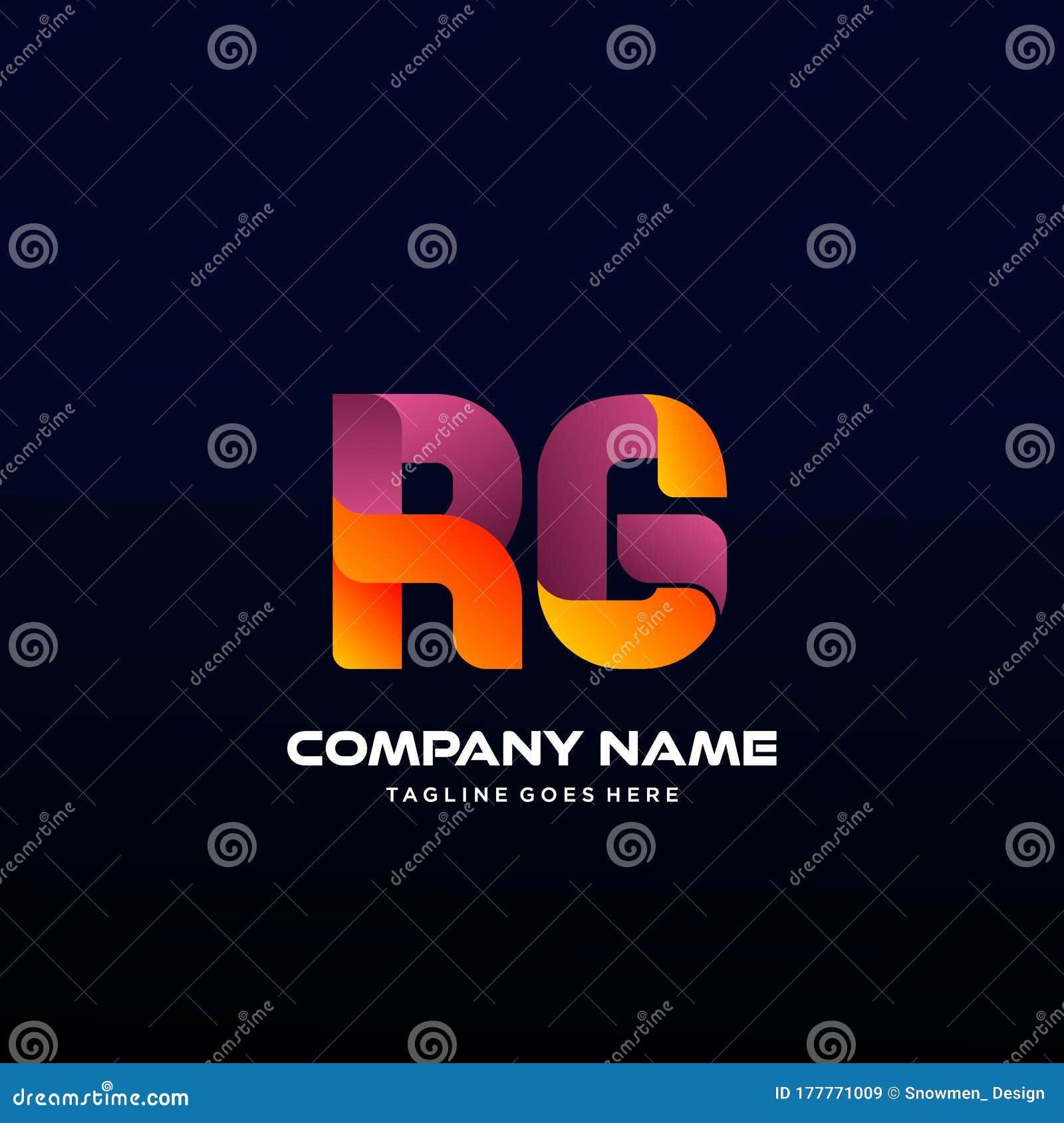 Letter RG Initial Logo Vector with Colorful Stock Vector - Illustration ...