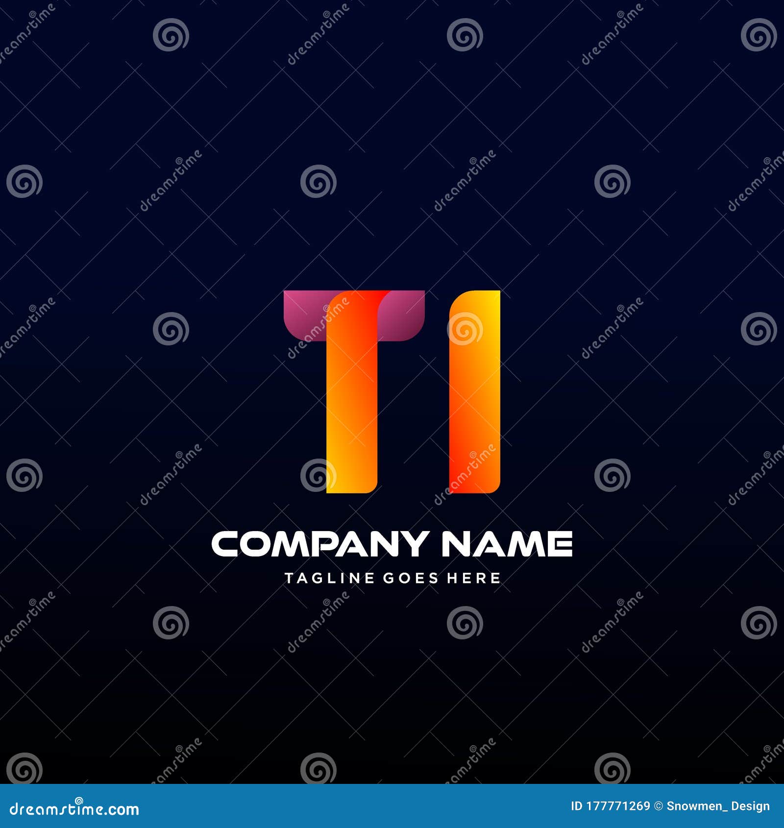 Letter TI Initial Logo Vector with Colorful Stock Vector - Illustration ...