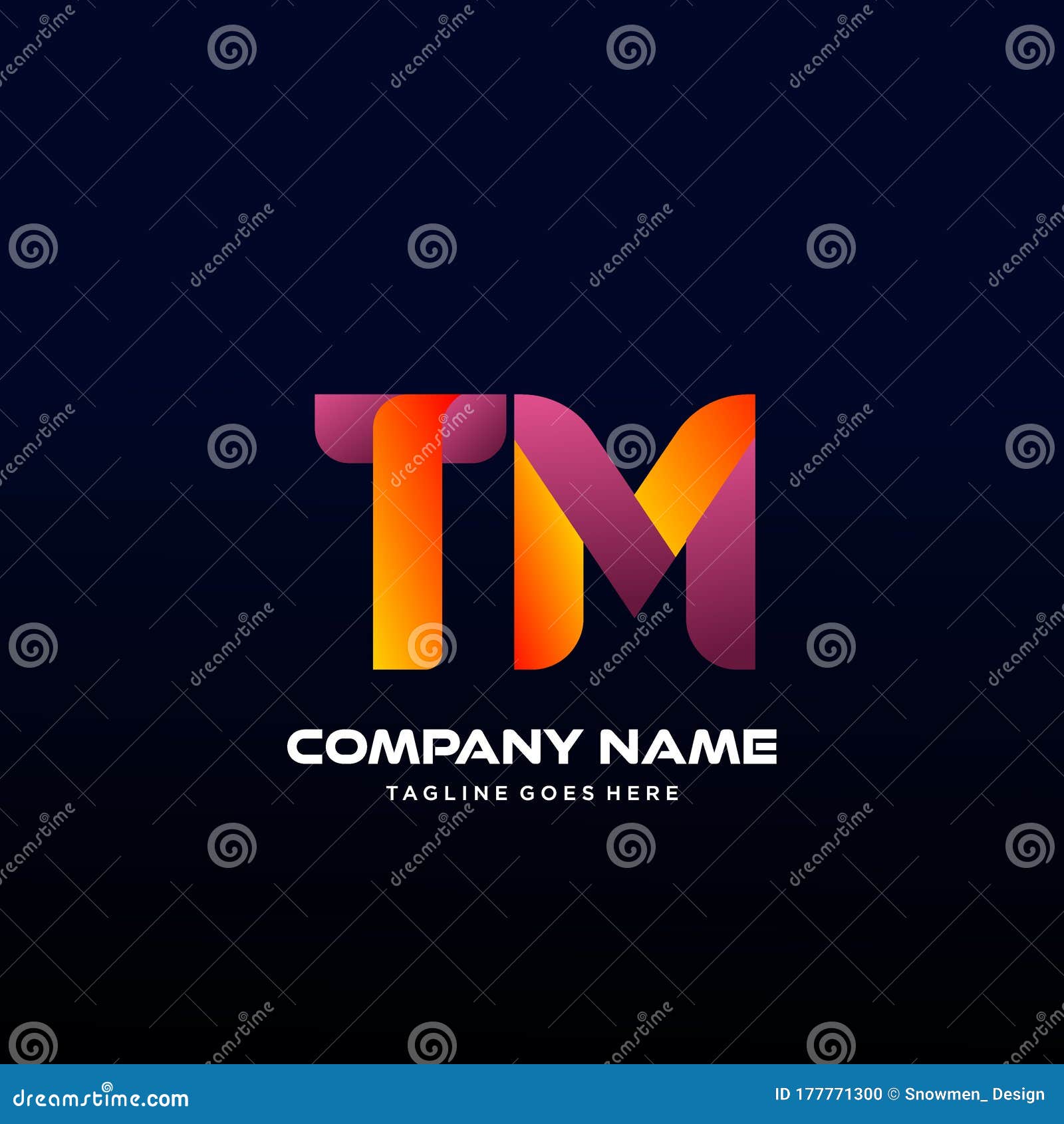 Letter TM Initial Logo Vector with Colorful Stock Vector - Illustration ...