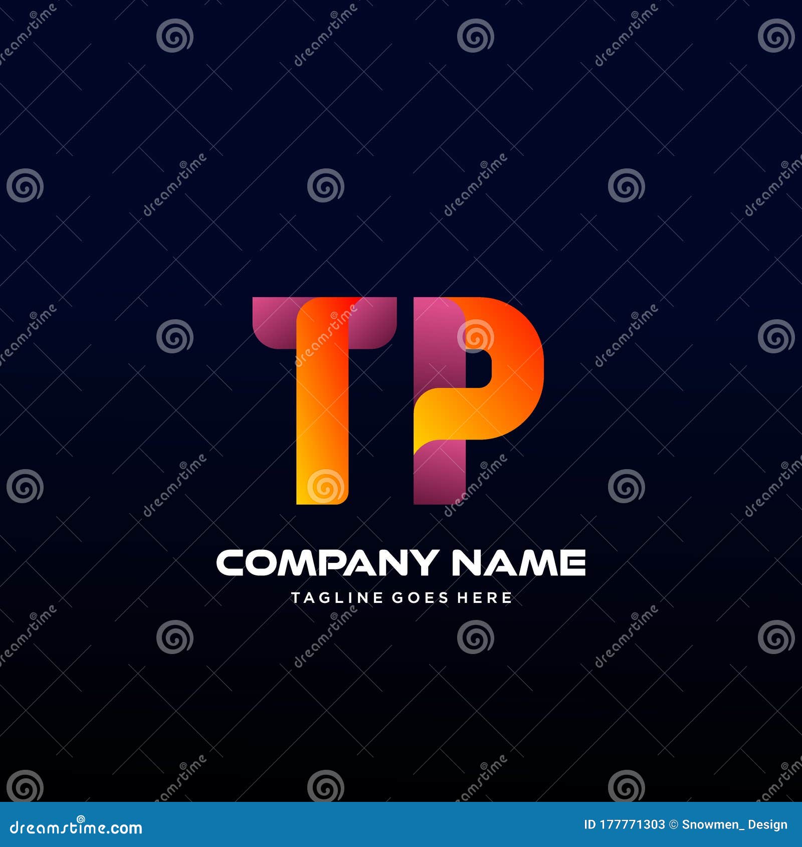 Letter TP Initial Logo Vector with Colorful Stock Vector - Illustration ...