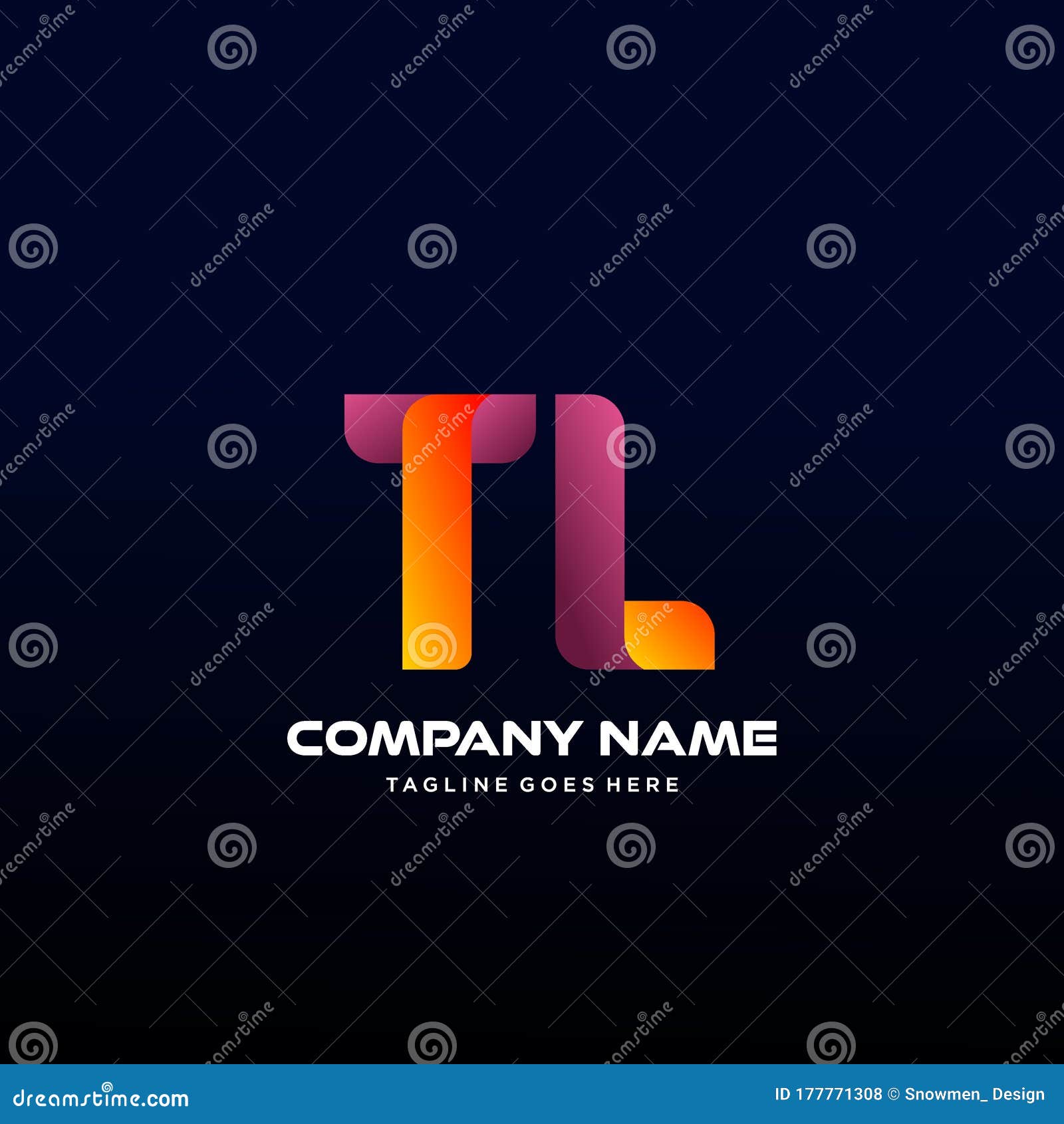 Letter TL Initial Logo Vector with Colorful Stock Vector - Illustration ...