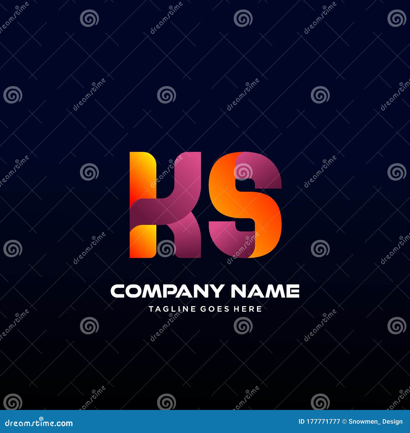 Letter KS Initial Logo Vector with Colorful Stock Vector - Illustration ...