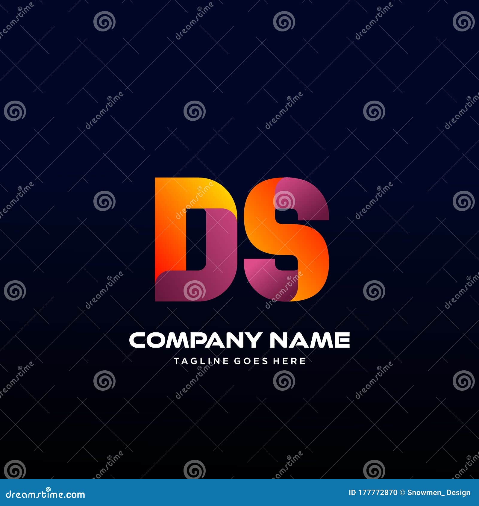 Letter DS Initial Logo Vector with Colorful Stock Vector - Illustration ...