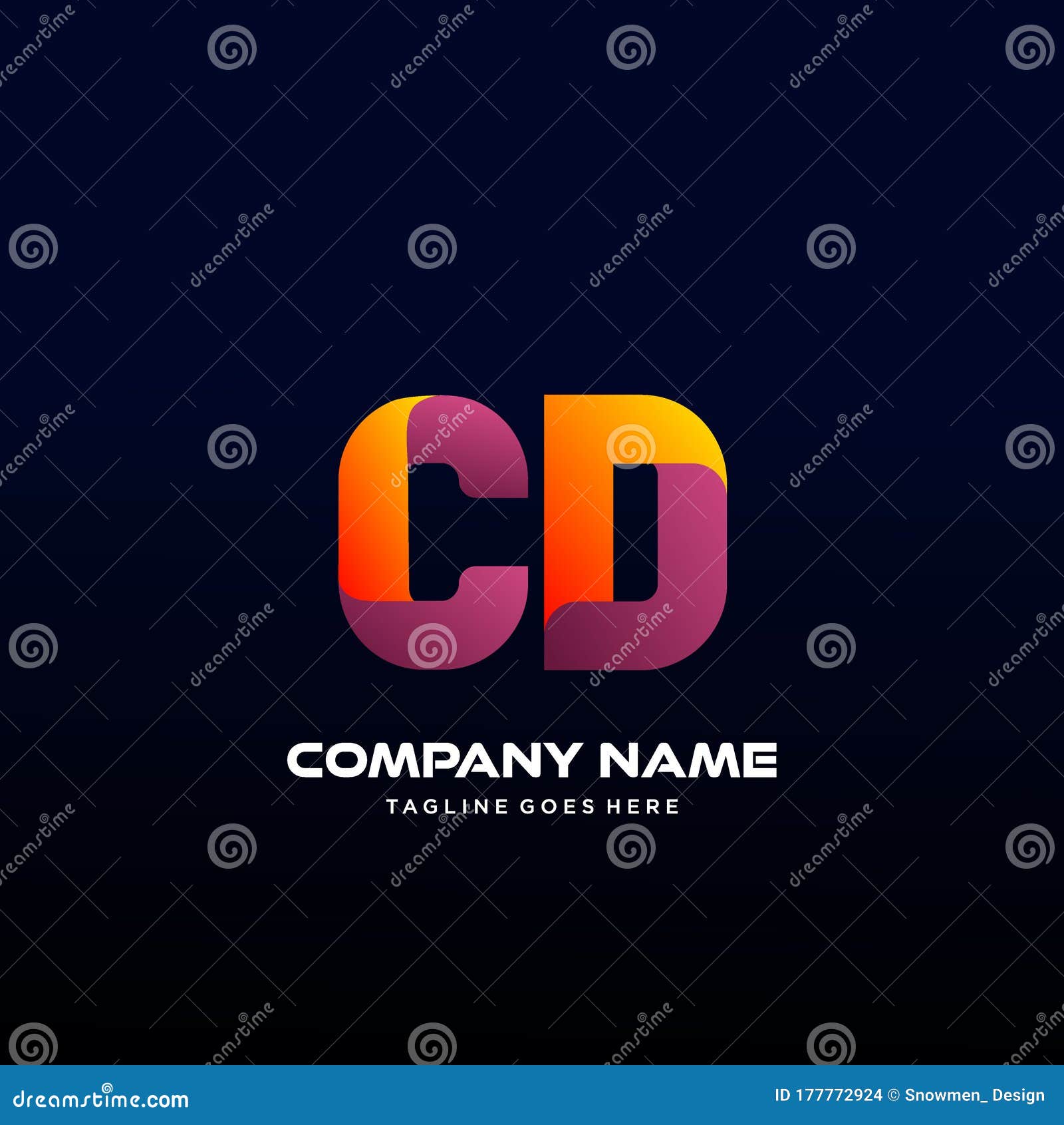 Letter CD Initial Logo Vector with Colorful Stock Vector - Illustration ...