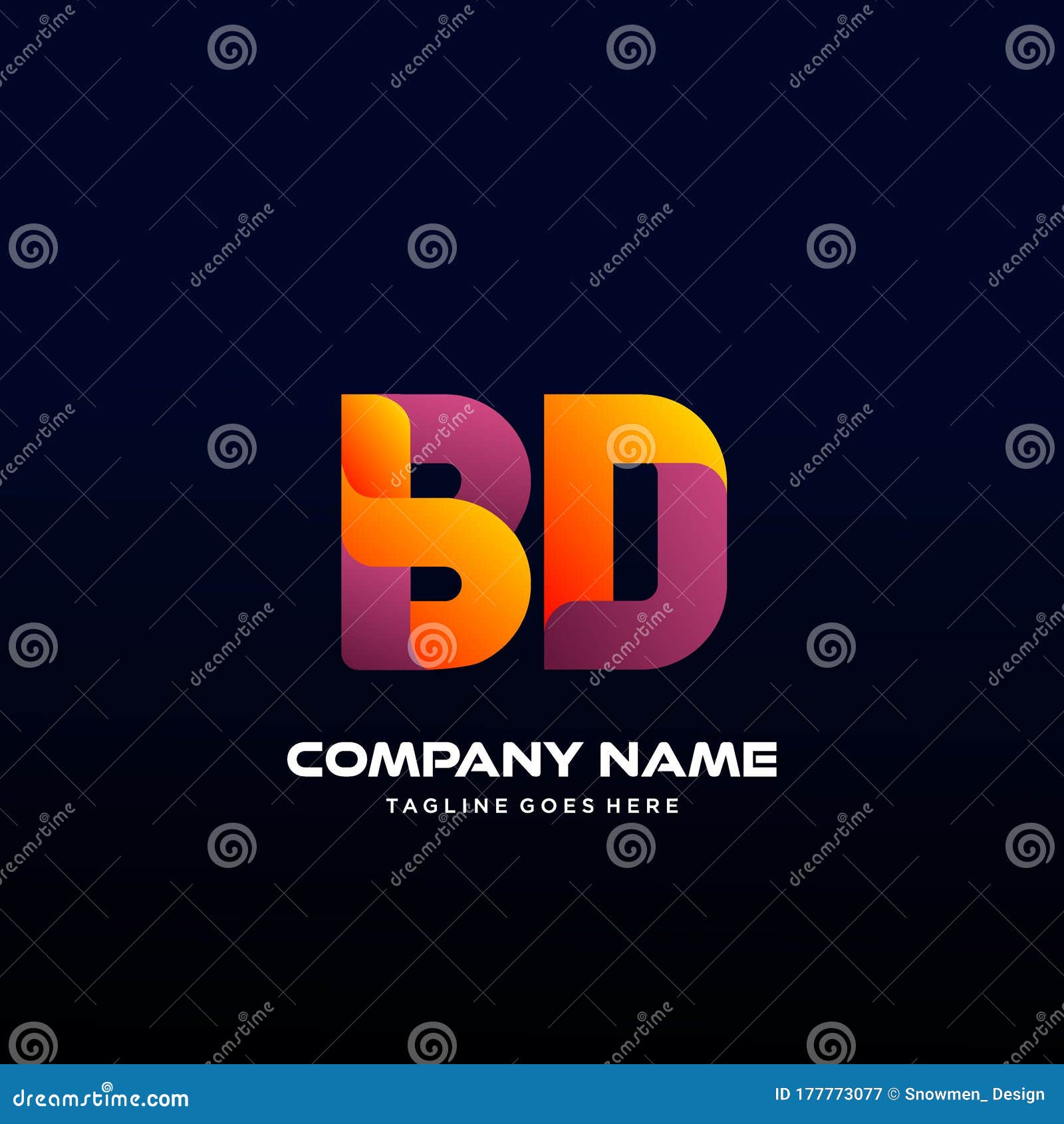 Letter BD Initial Logo Vector with Colorful Stock Vector - Illustration ...