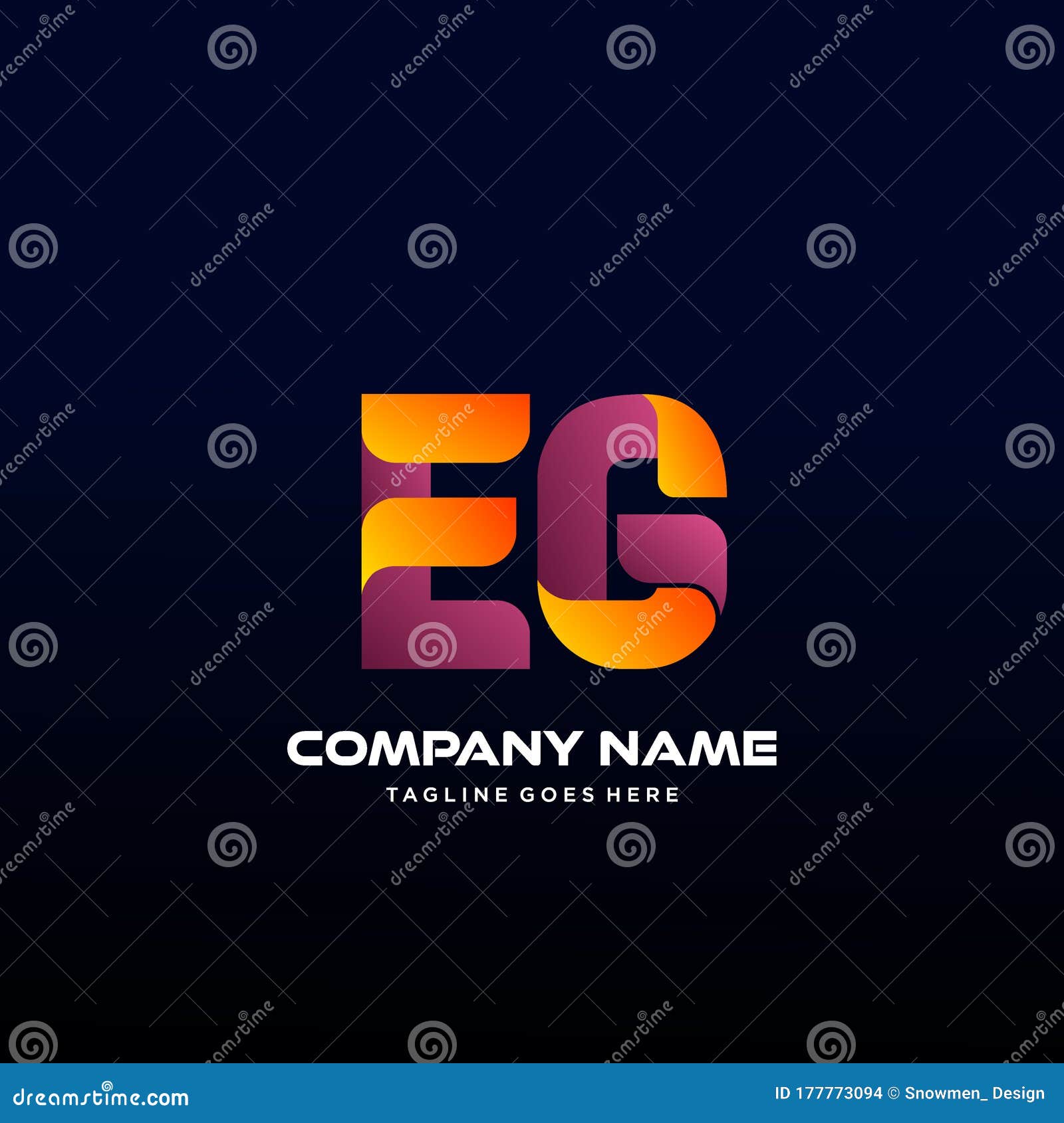 Letter EG Initial Logo Vector with Colorful Stock Vector - Illustration ...