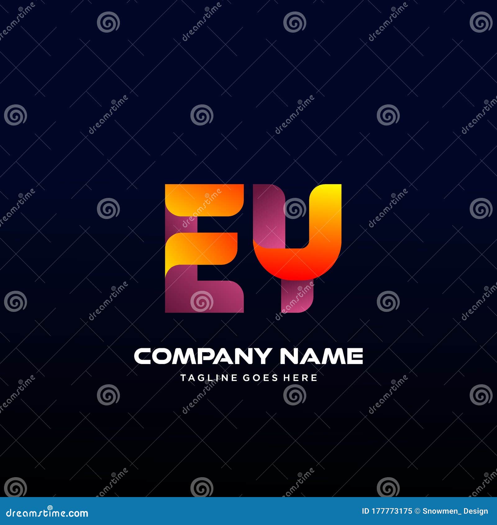 Letter EY Initial Logo Vector with Colorful Stock Vector - Illustration ...