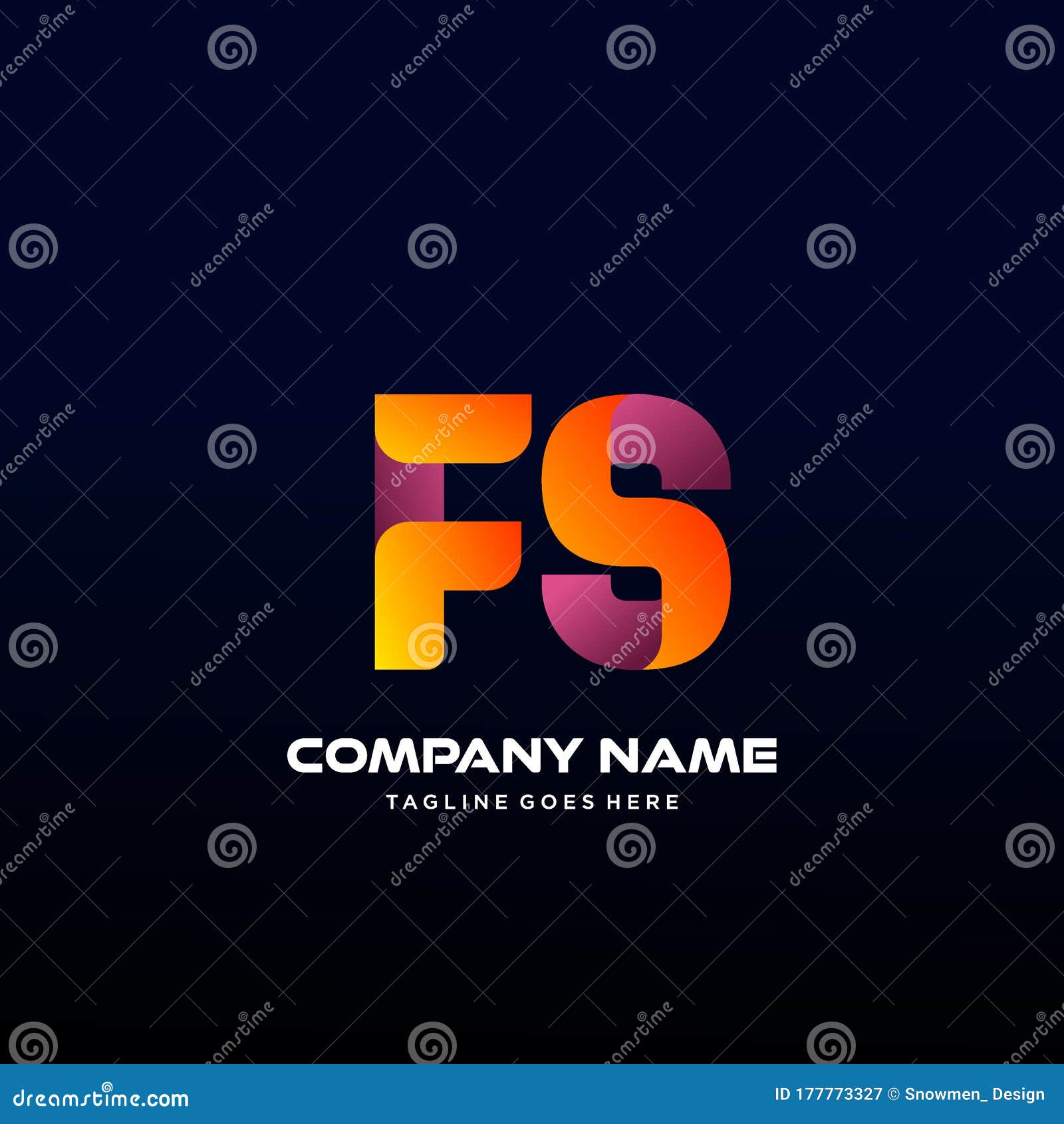Letter FS Initial Logo Vector with Colorful Stock Vector - Illustration ...