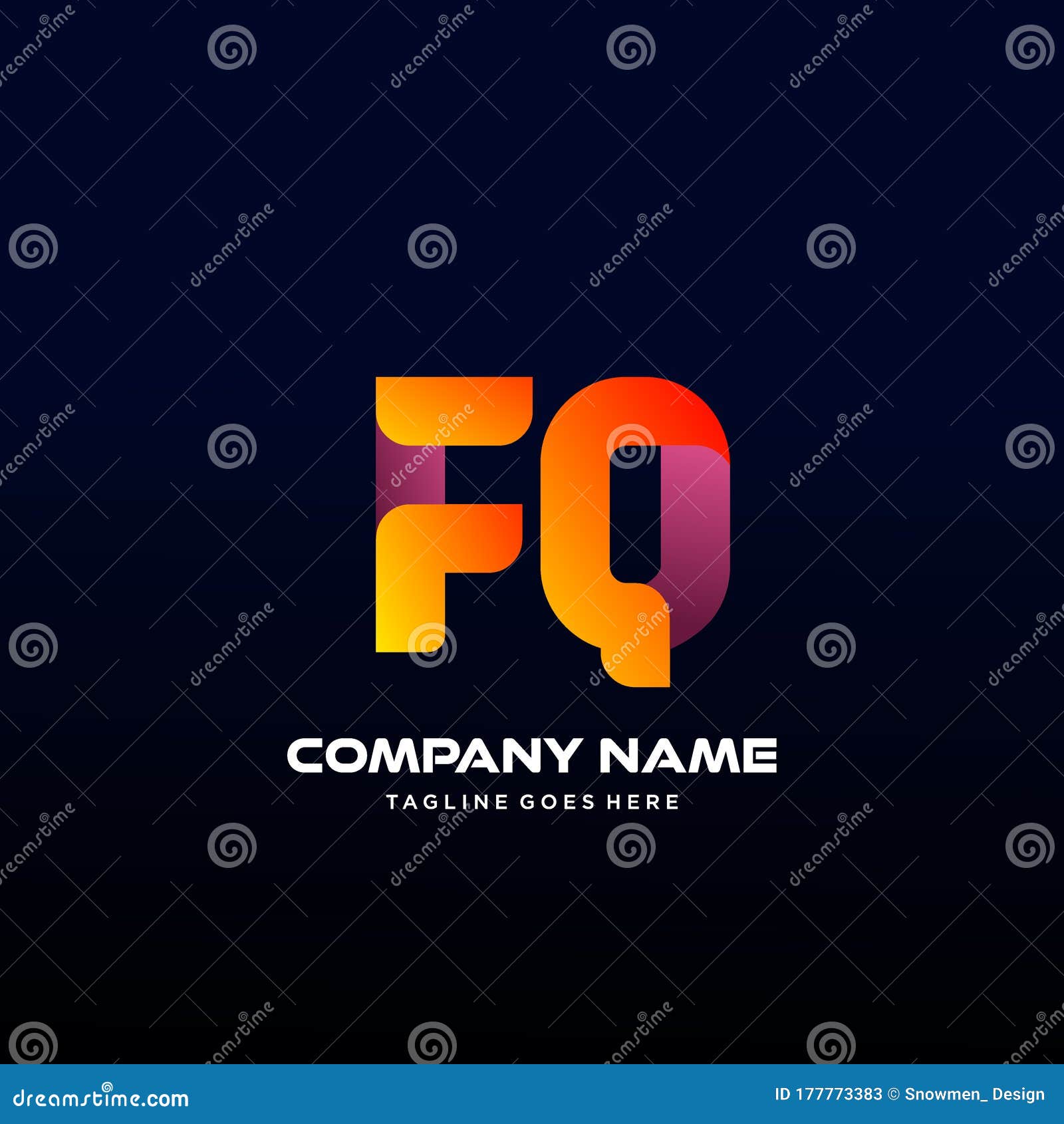 Letter FQ Initial Logo Vector with Colorful Stock Vector - Illustration ...
