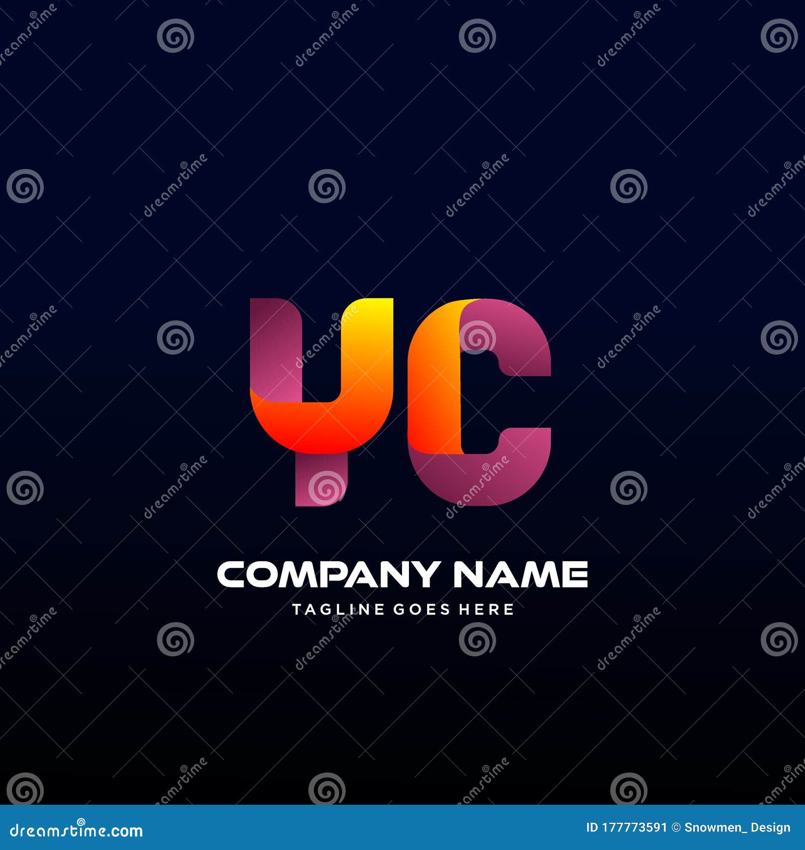 Letter YC Initial Logo Vector with Colorful Stock Vector - Illustration ...