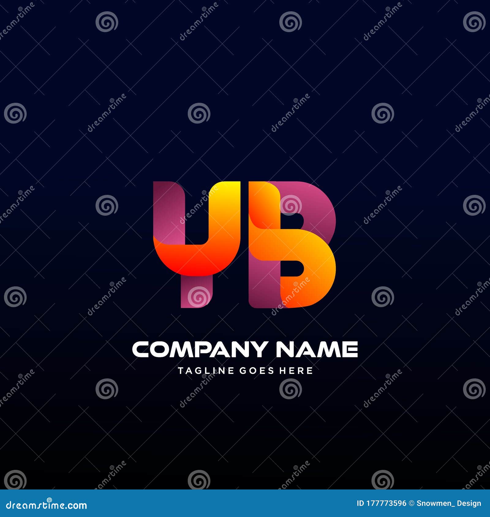Letter YB Initial Logo Vector with Colorful Stock Vector - Illustration ...