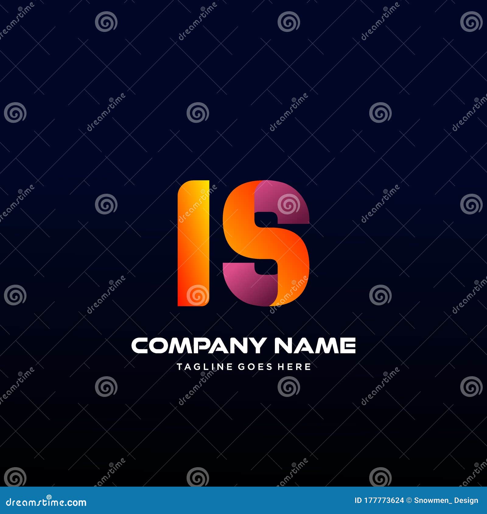 Letter is Initial Logo Vector with Colorful Stock Vector - Illustration ...