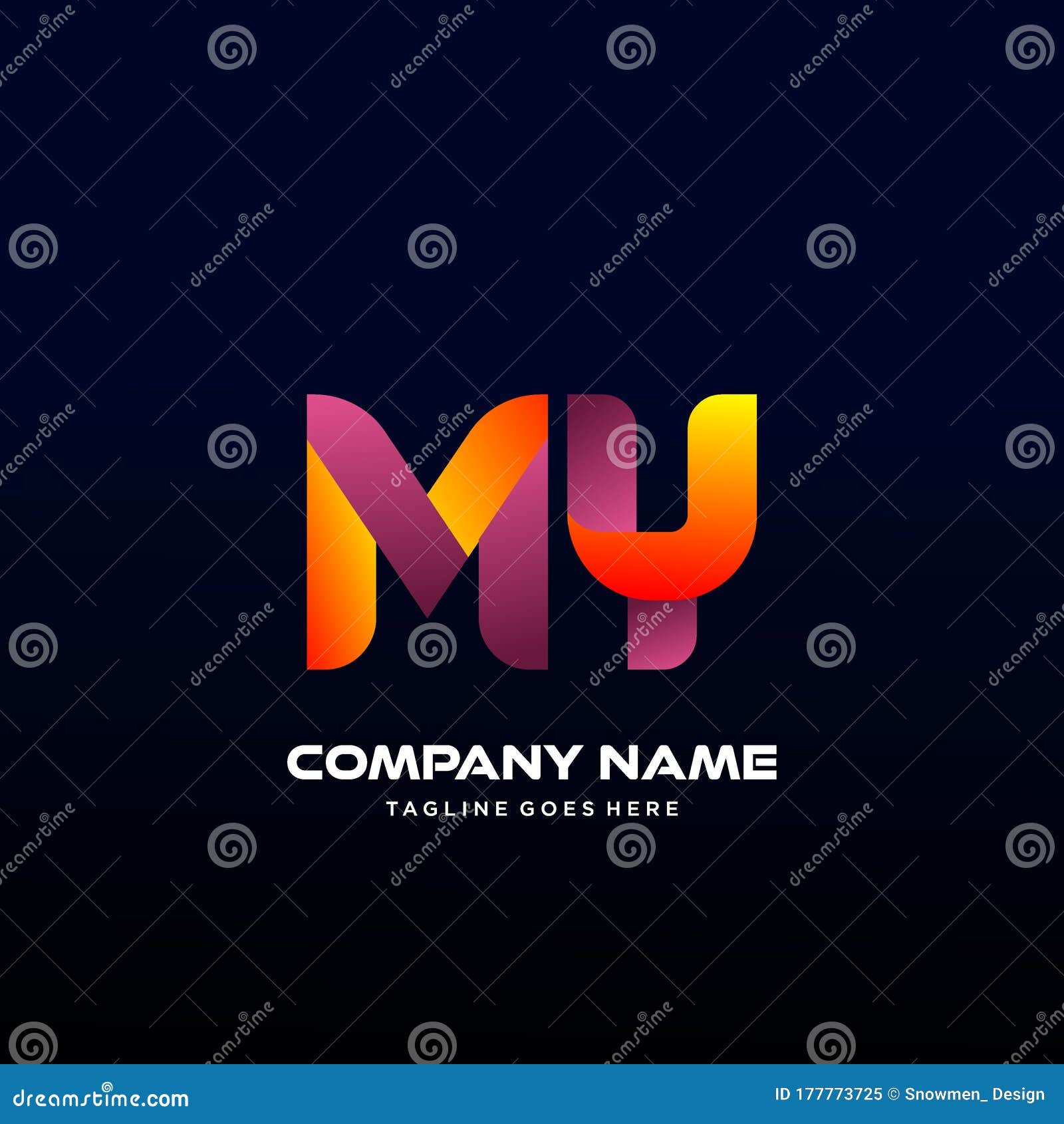 Letter MY Initial Logo Vector with Colorful Stock Vector - Illustration ...