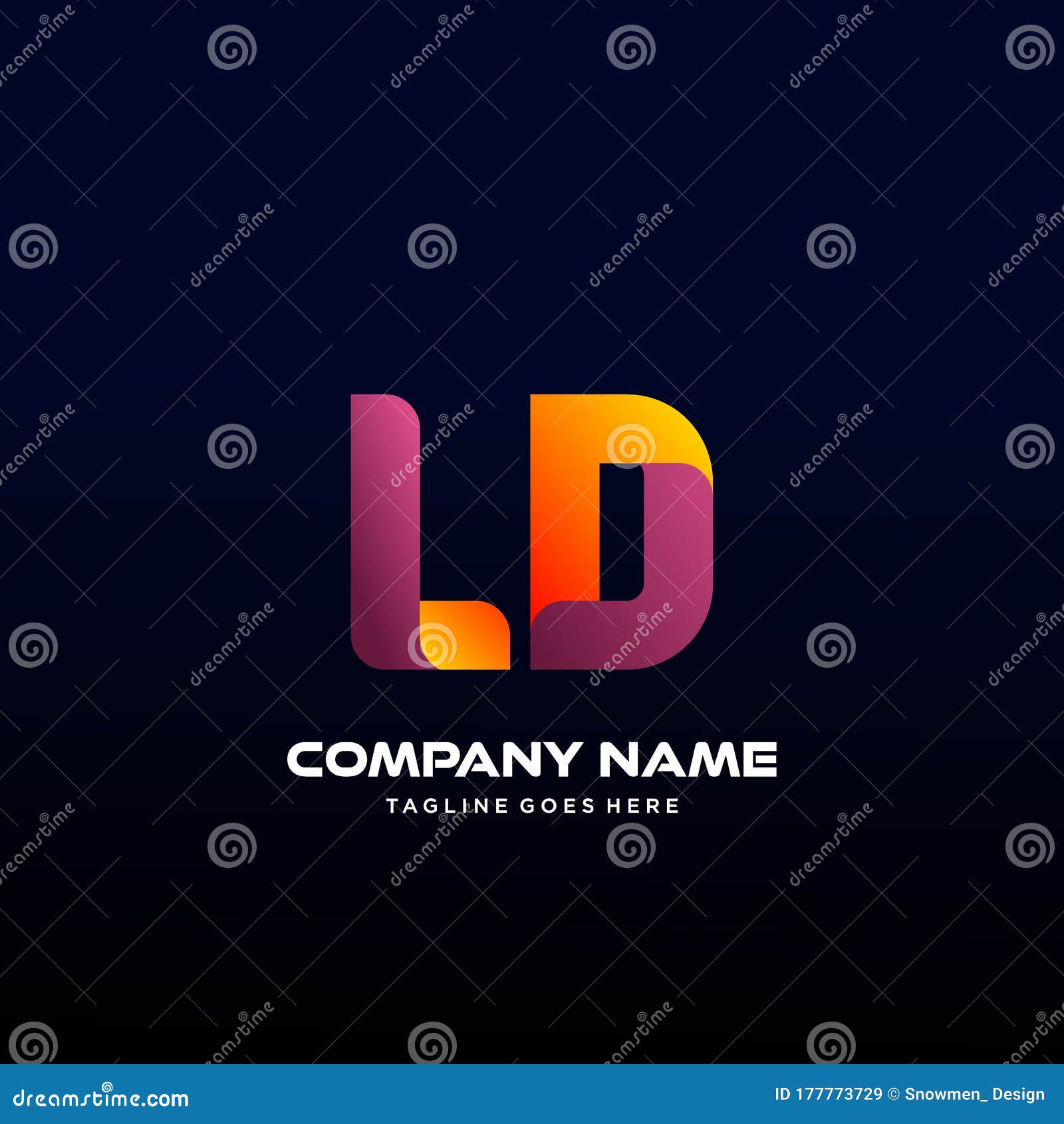 Letter LD Initial Logo Vector with Colorful Stock Vector - Illustration ...