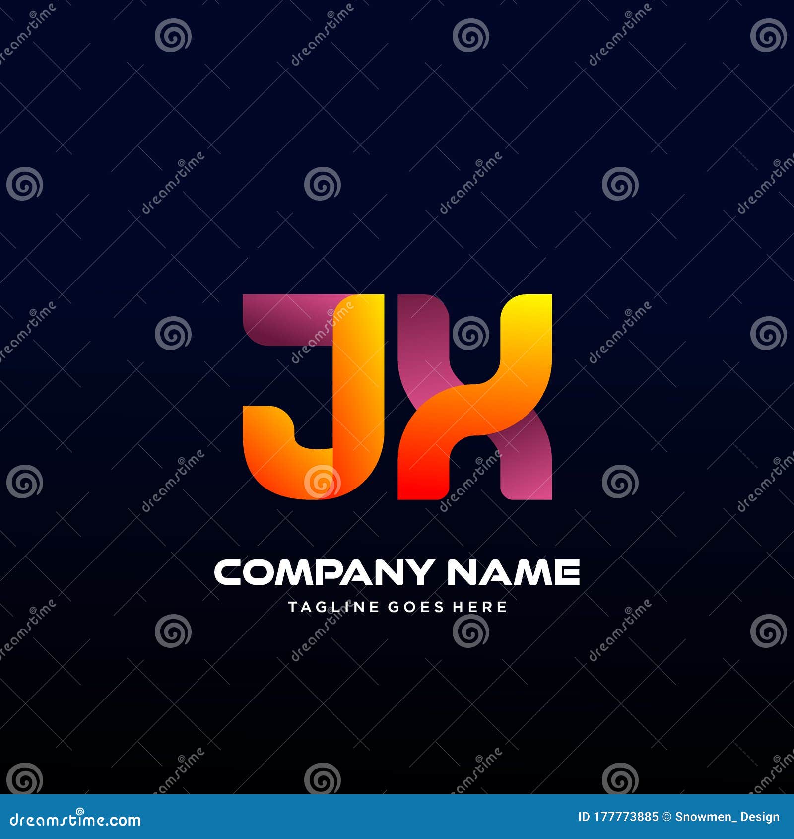 Letter JX Initial Logo Vector with Colorful Stock Vector - Illustration ...