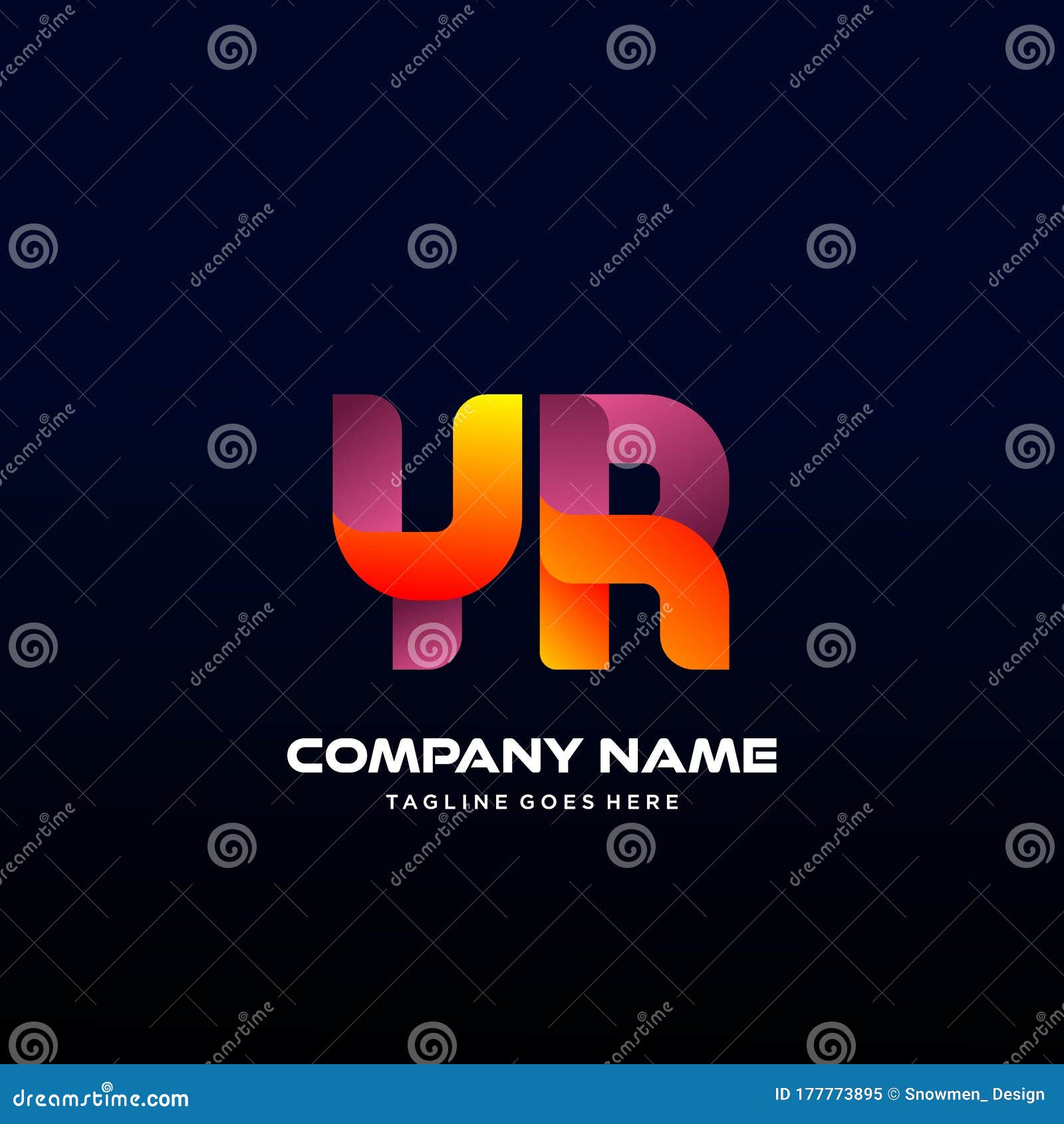 Letter YR Initial Logo Vector with Colorful Stock Vector - Illustration ...