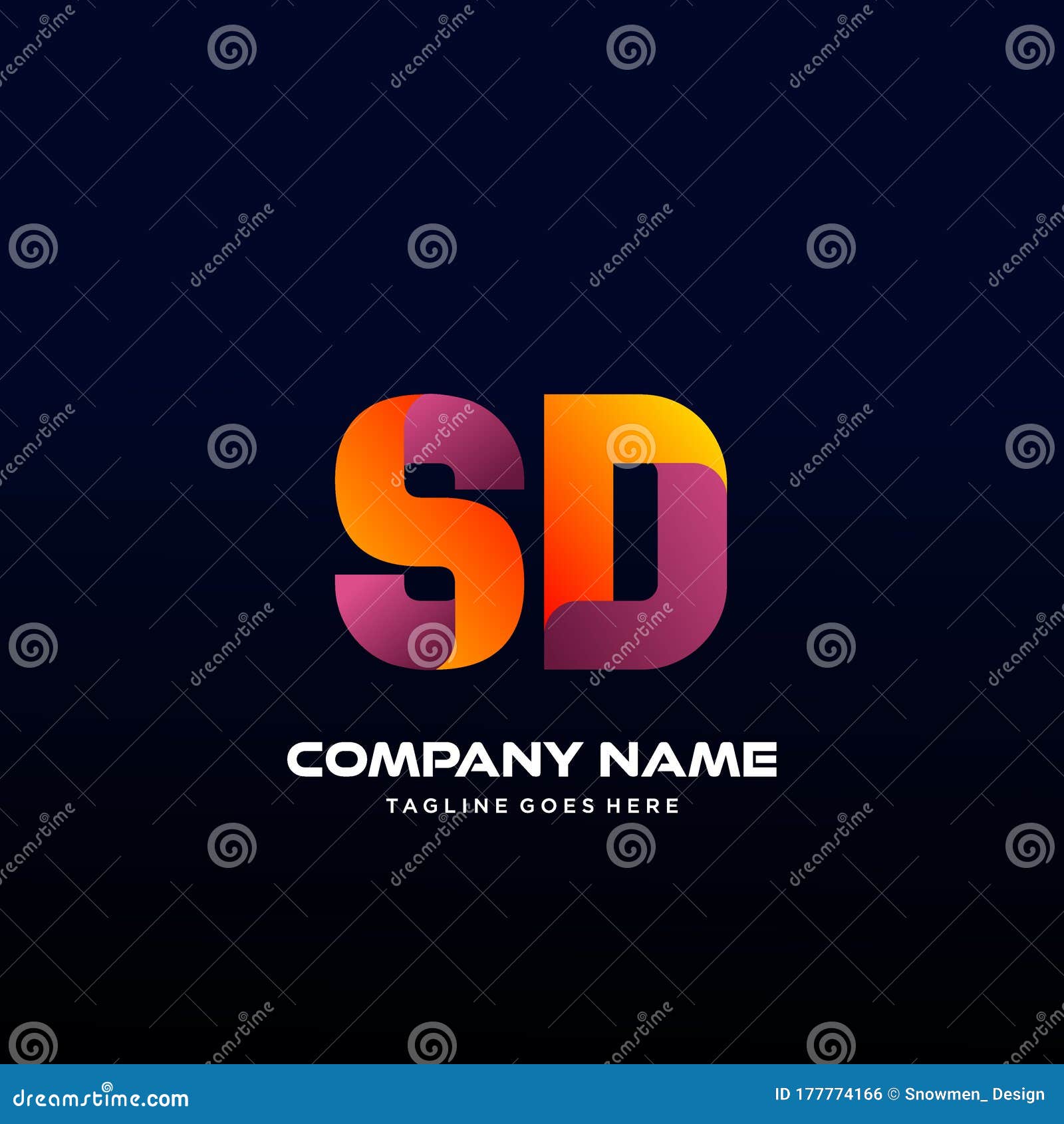 Letter SD Initial Logo Vector with Colorful Stock Vector - Illustration ...