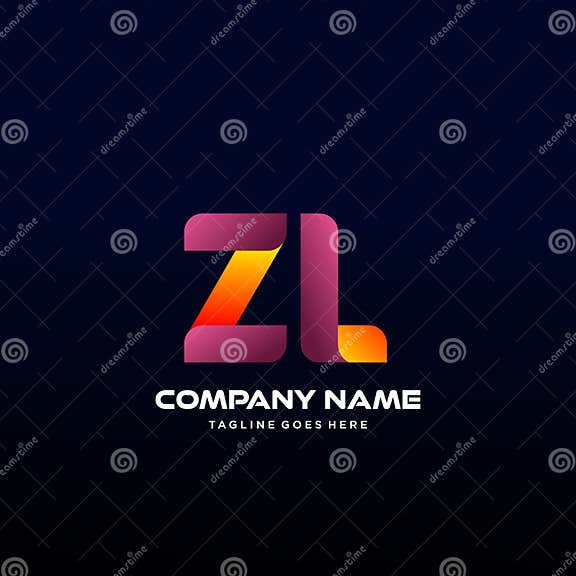 Letter ZL Initial Logo Vector with Colorful Stock Vector - Illustration ...