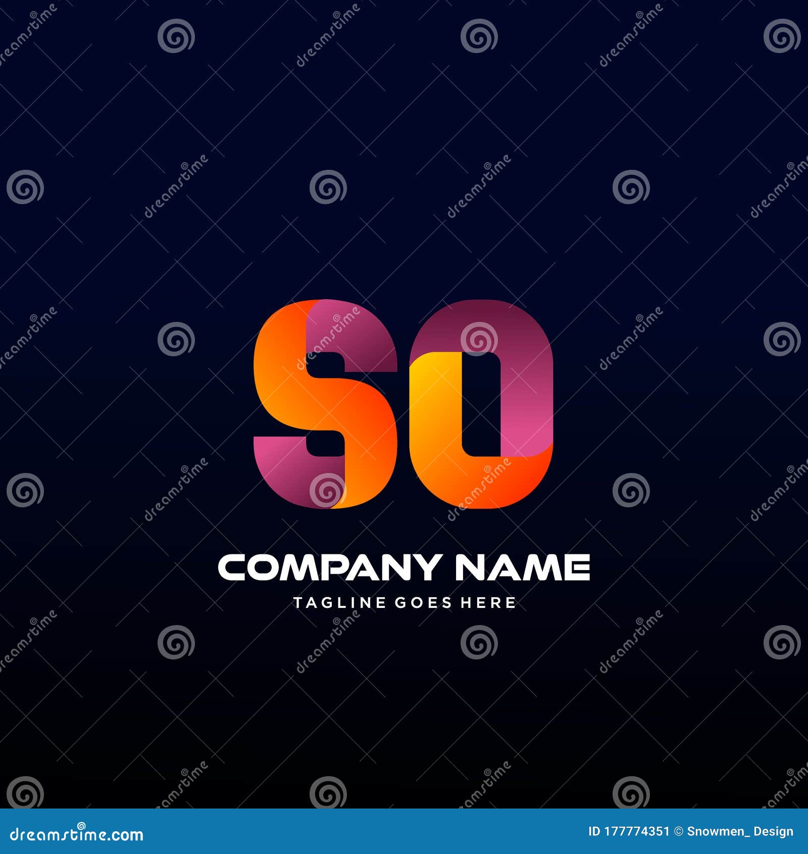 Letter so Initial Logo Vector with Colorful Stock Vector - Illustration ...