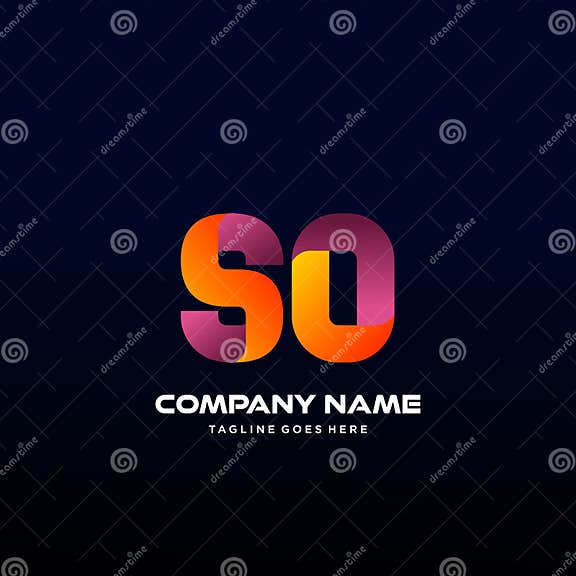 Letter so Initial Logo Vector with Colorful Stock Vector - Illustration ...