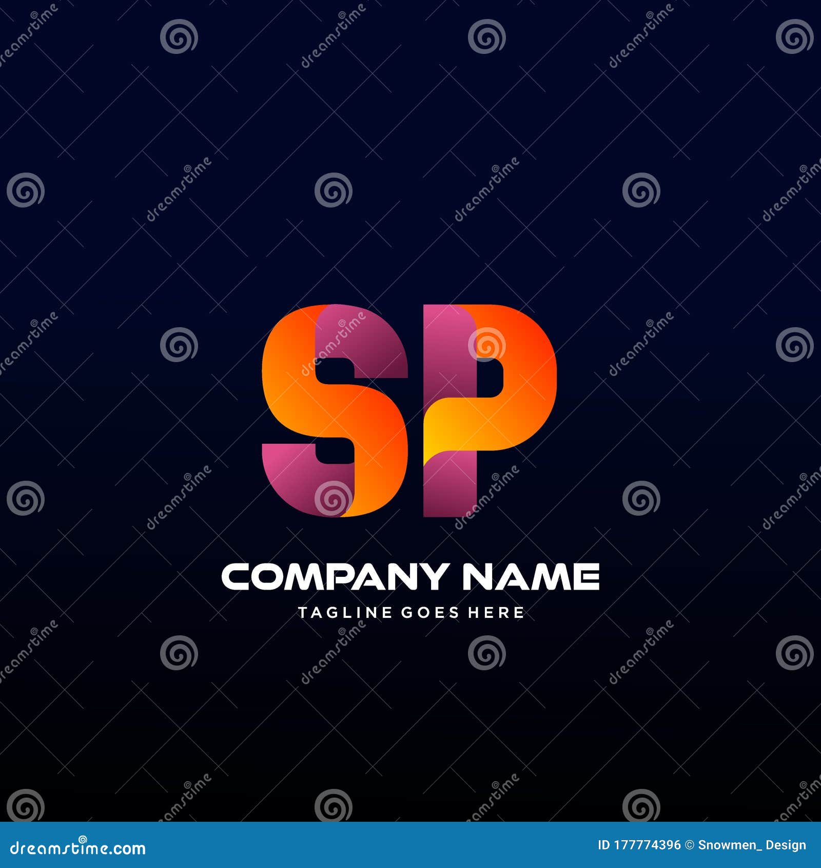 Letter SP Initial Logo Vector with Colorful Stock Vector - Illustration ...