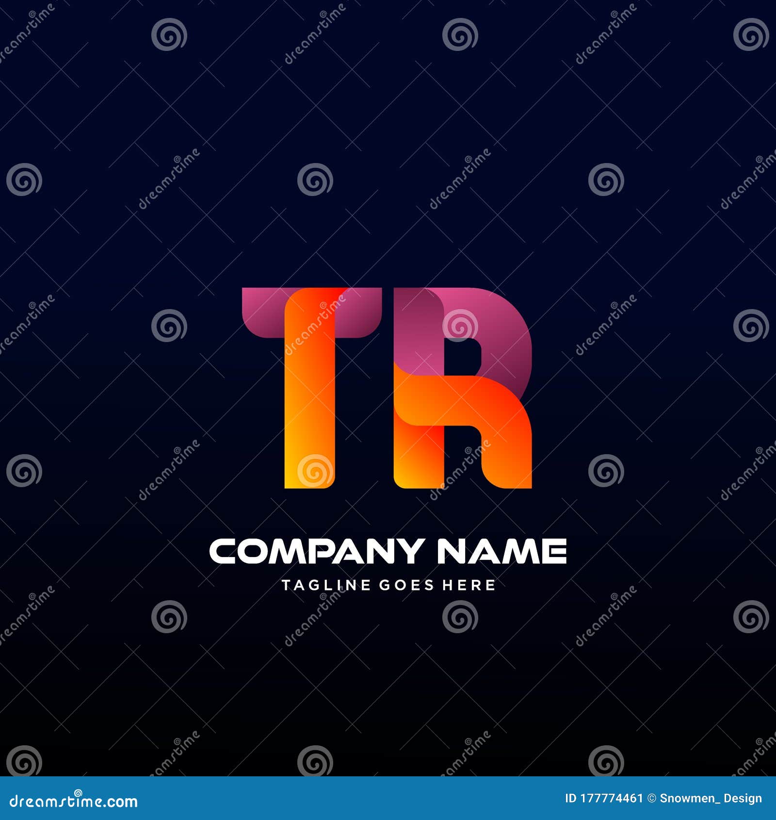 Letter TR Initial Logo Vector with Colorful Stock Vector - Illustration ...