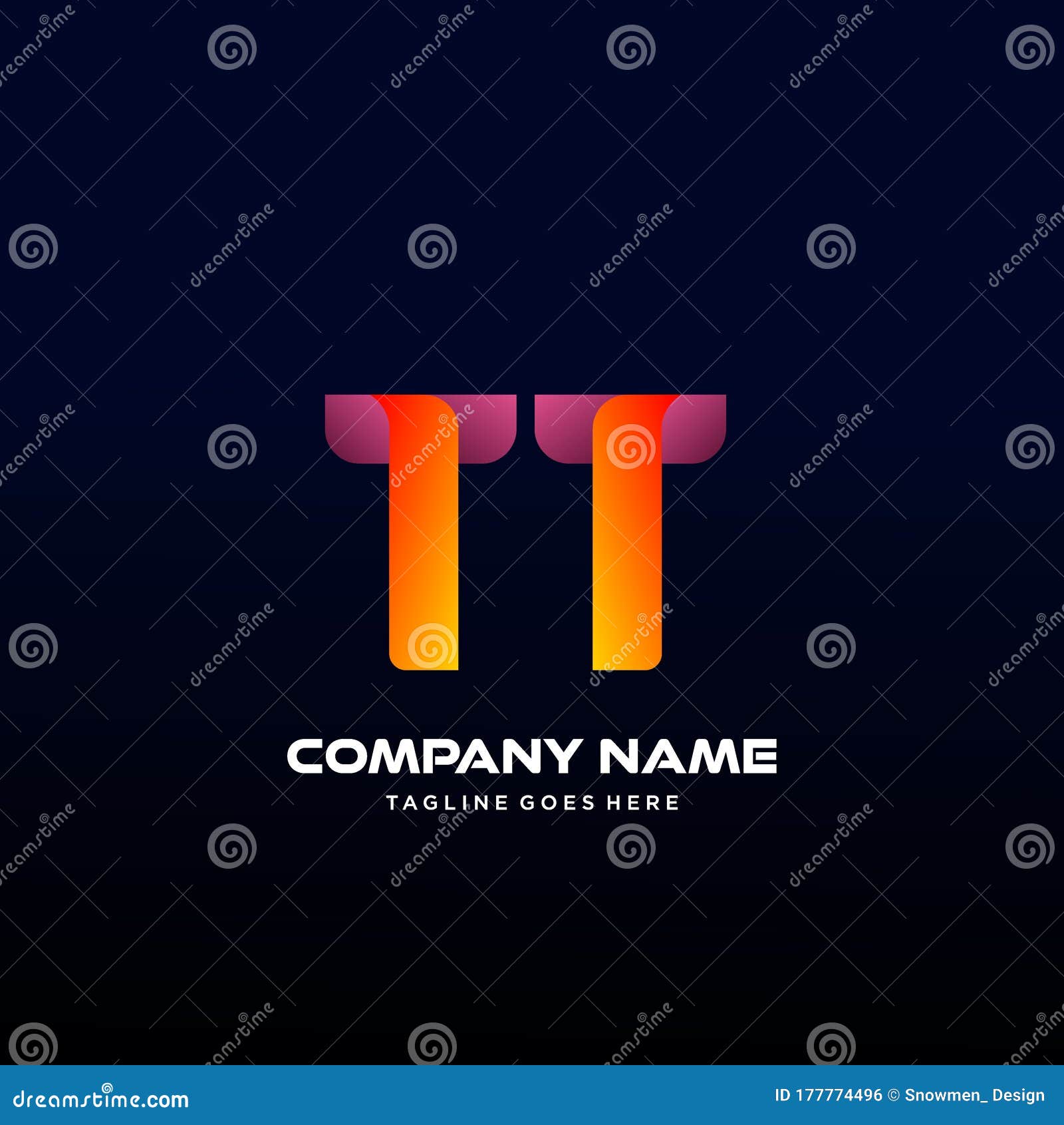 Letter TT Initial Logo Vector with Colorful Stock Vector - Illustration ...