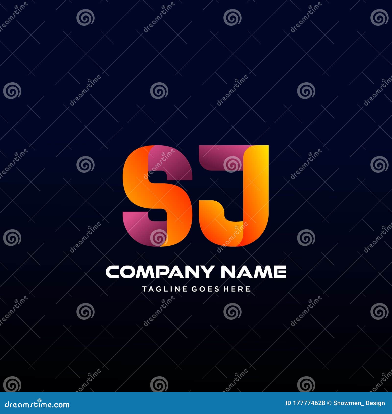 Letter SJ Initial Logo Vector with Colorful Stock Vector - Illustration ...