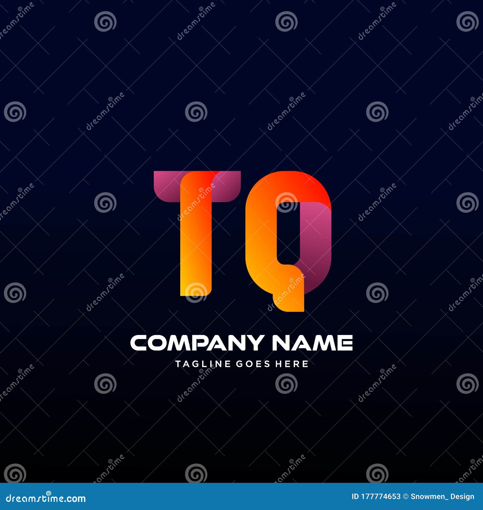 Letter TQ Initial Logo Vector with Colorful Stock Vector - Illustration ...