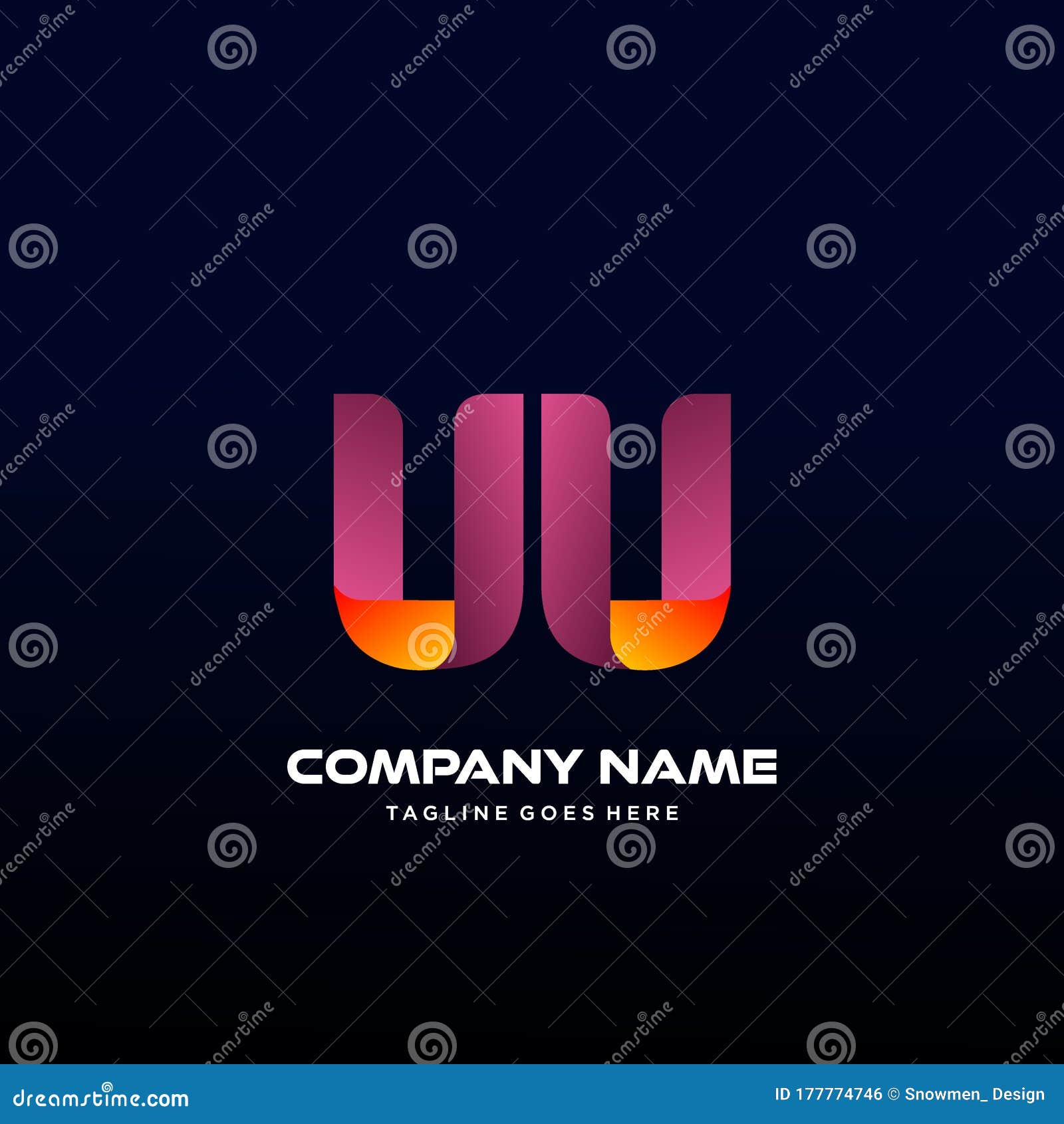 Letter UU Initial Logo Vector with Colorful Stock Vector - Illustration ...