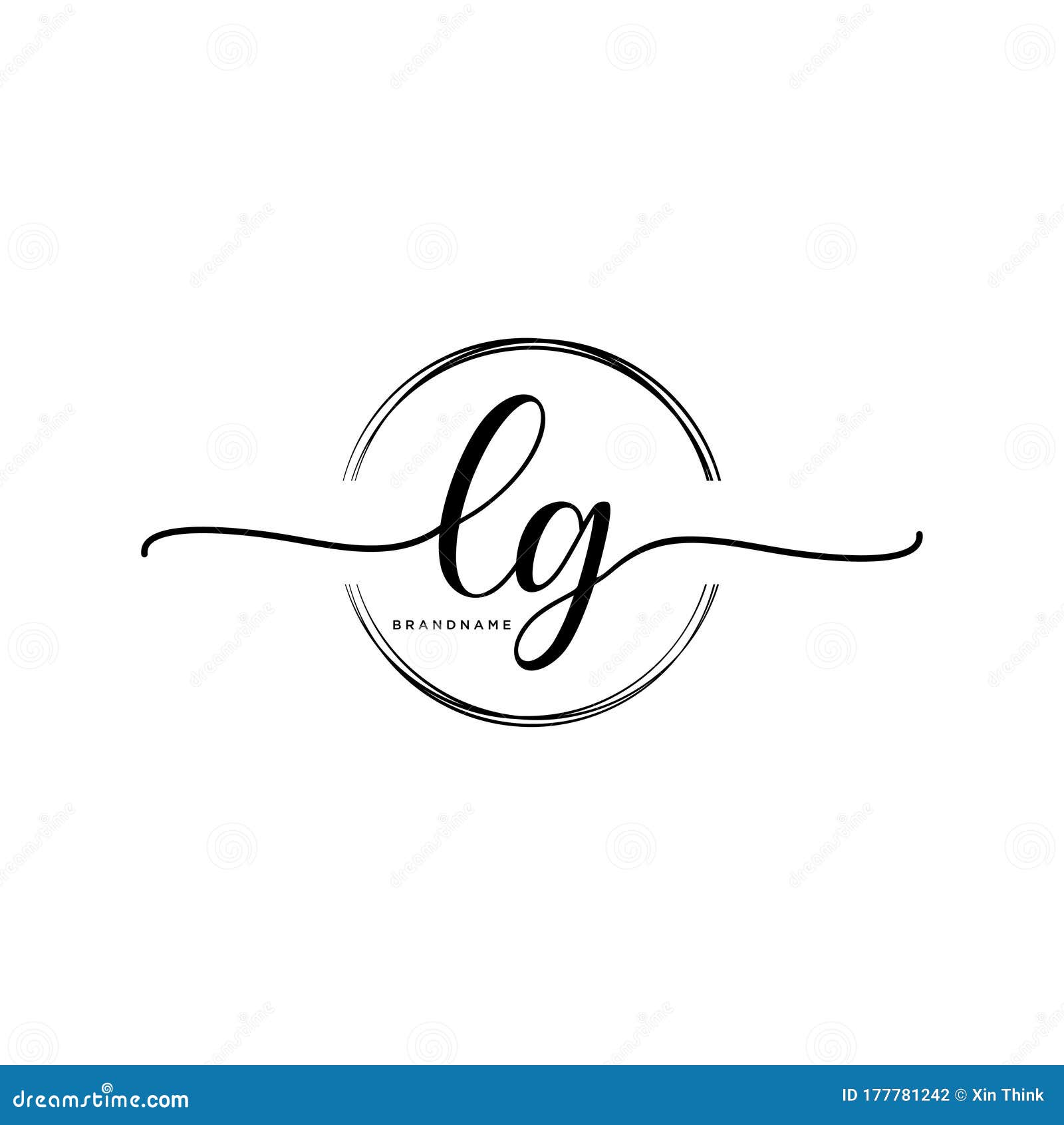 LG Initial Handwriting Logo with Circle Stock Vector - Illustration of ...