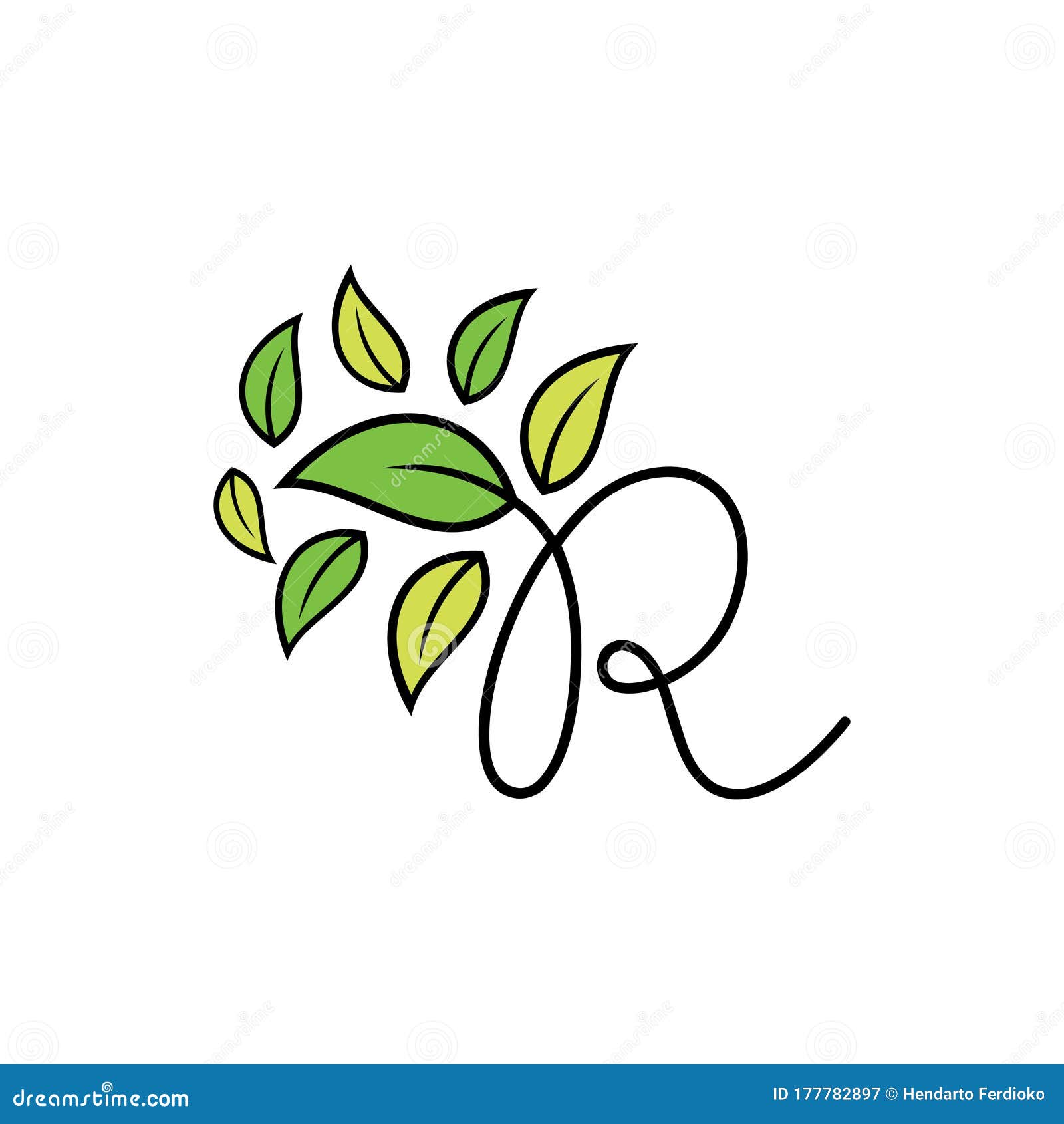 Letter R Tree Leaves Logo Design Vector Icon Graphic Stock Vector ...