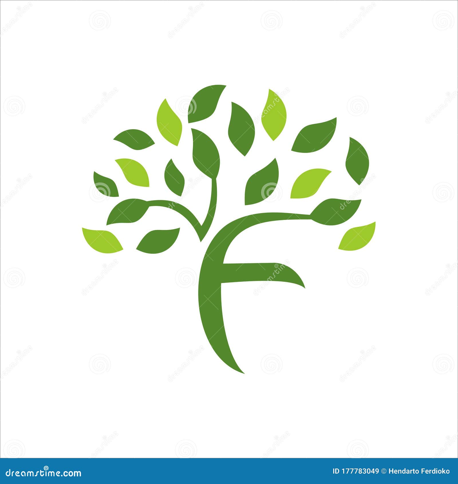 Letter F Tree Leaf Logo with Green Trees that Grow Rapidly for All Your ...