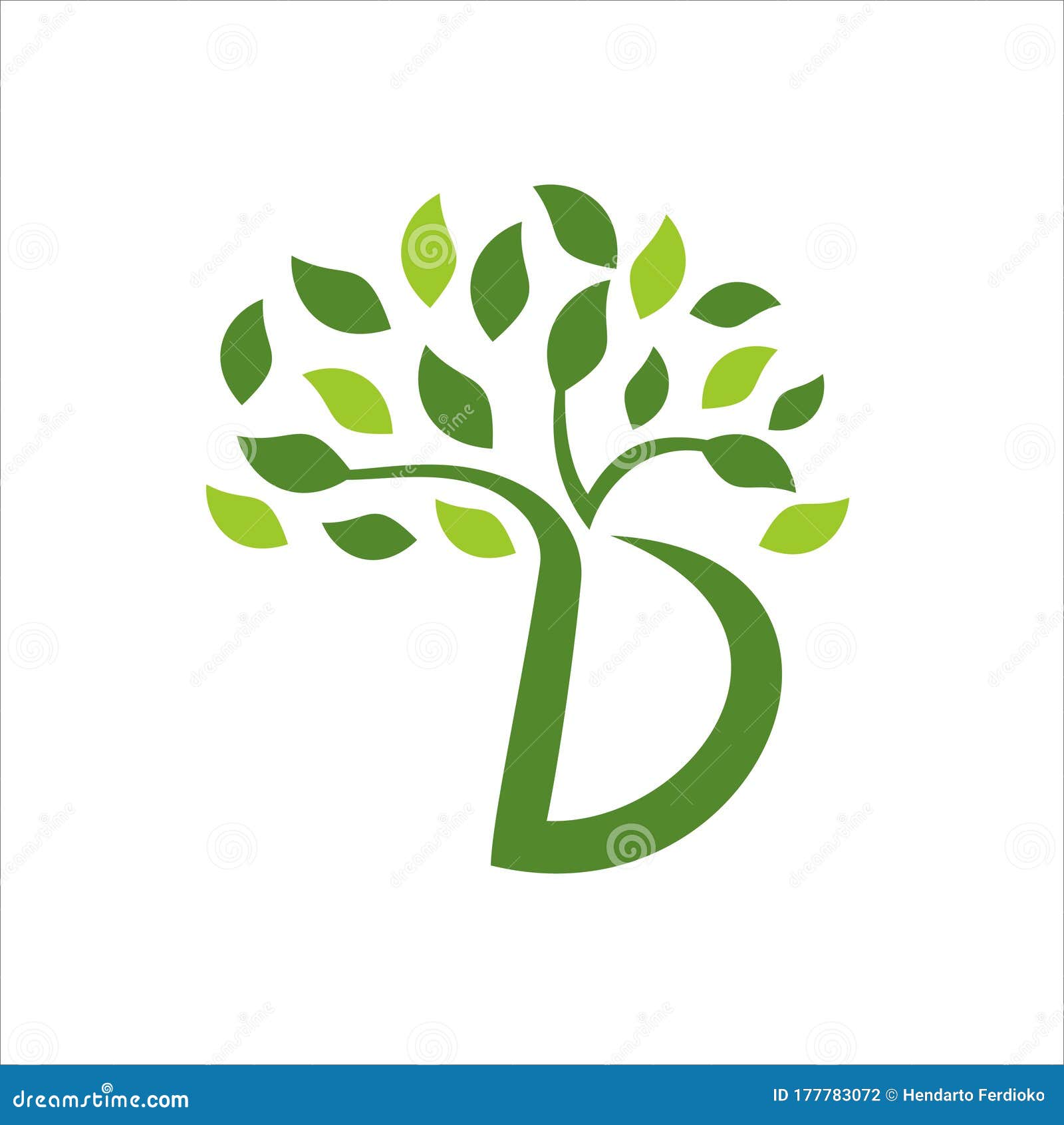 Letter D Tree Leaf Logo with Green Trees that Grow Rapidly for All Your ...
