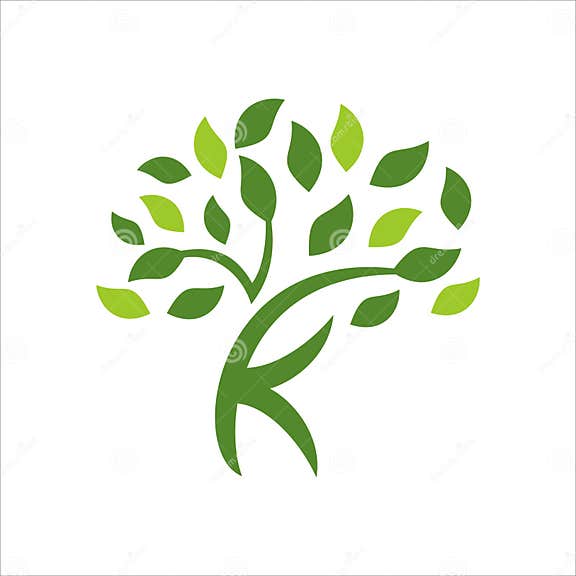 Letter K Tree Leaf Logo with Green Trees that Grow Rapidly for All Your ...