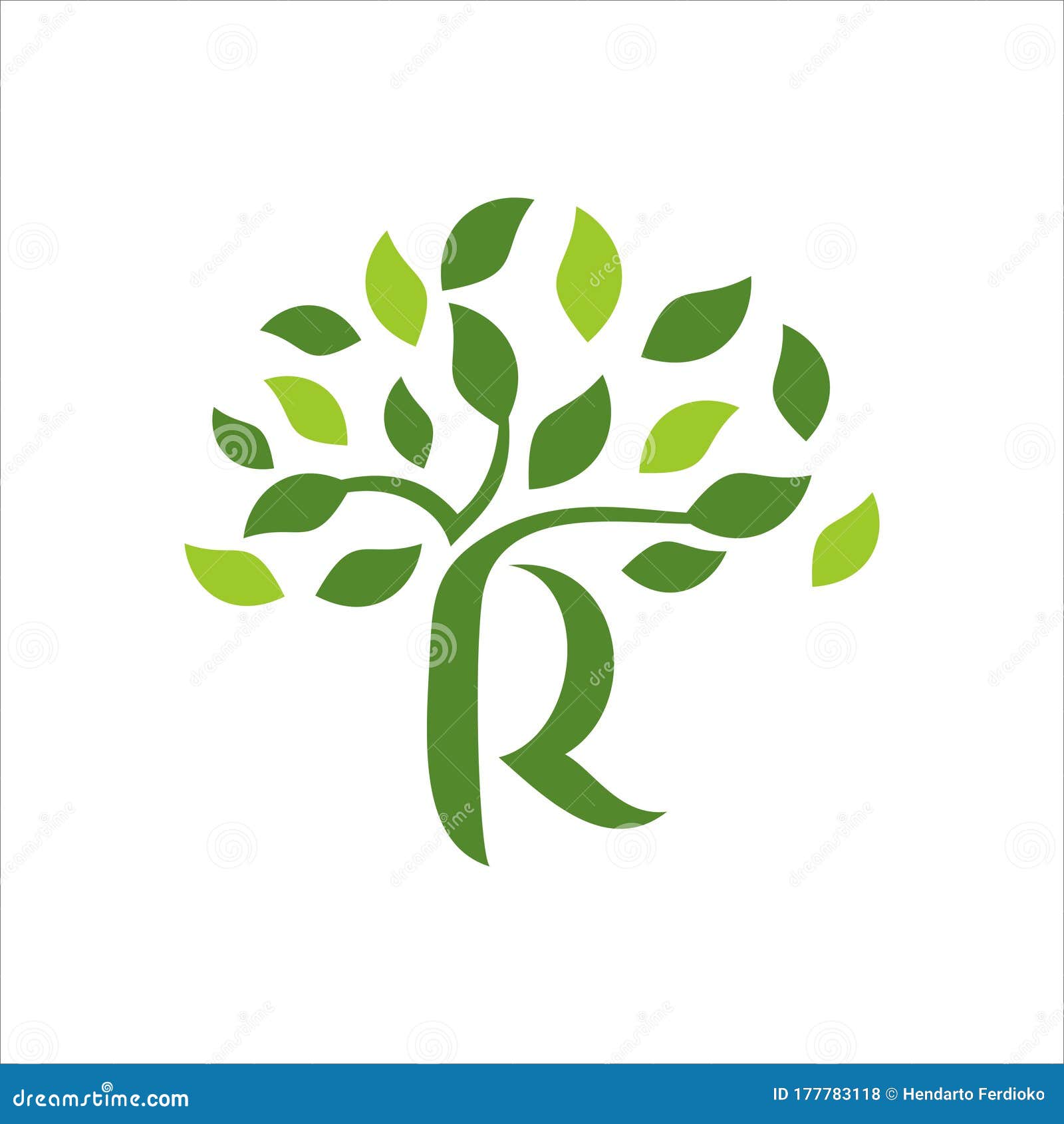 Letter R Tree Leaf Logo with Green Trees that Grow Rapidly for All Your ...
