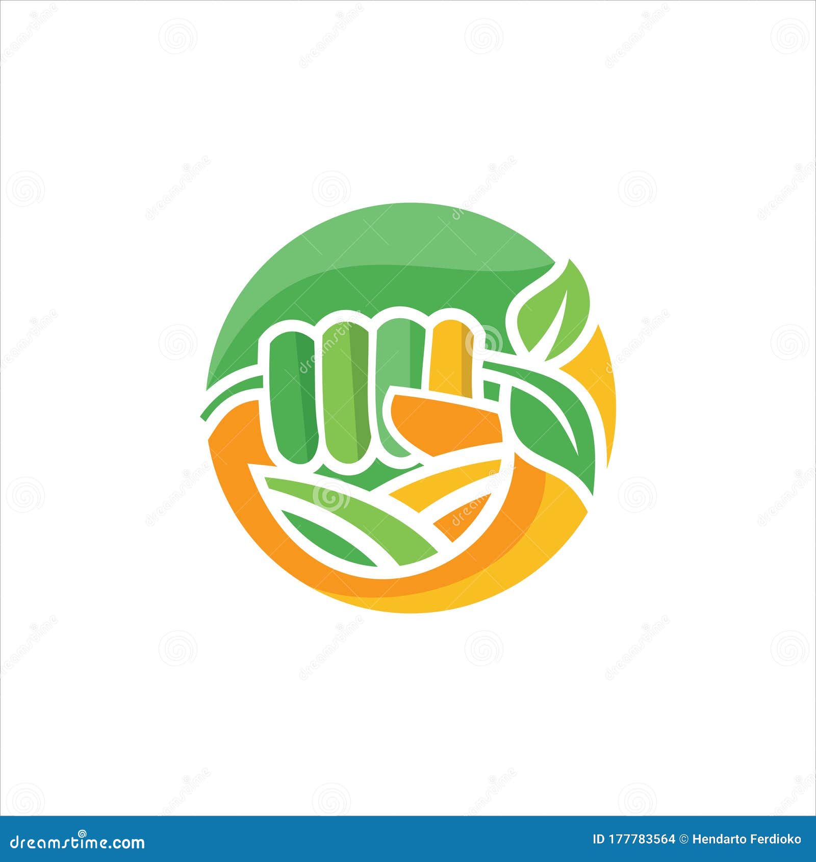 Hand Leaf Nature Organic Logo Vector Stock Vector - Illustration of ...