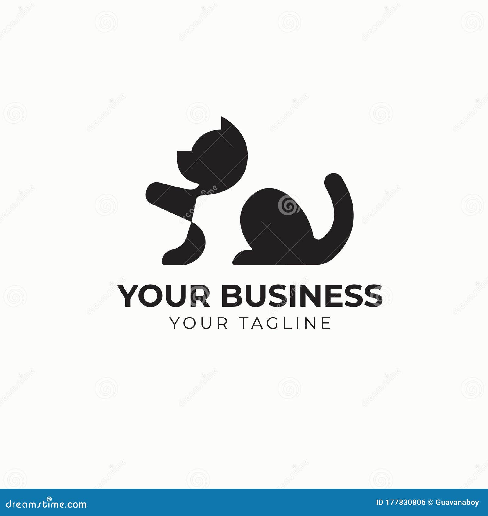 Simple Negative Space Cat Vector Logo Template Stock Vector ...