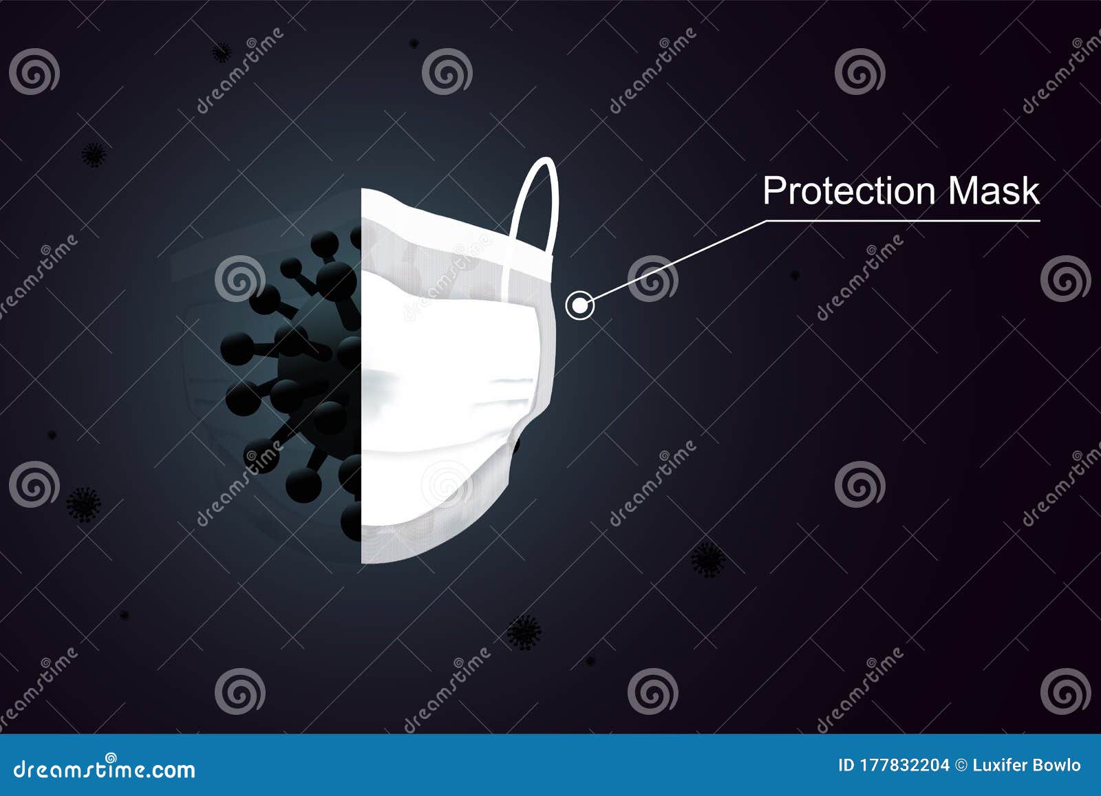 Virus Protection Medical Mask Background. Stock Vector - Illustration ...